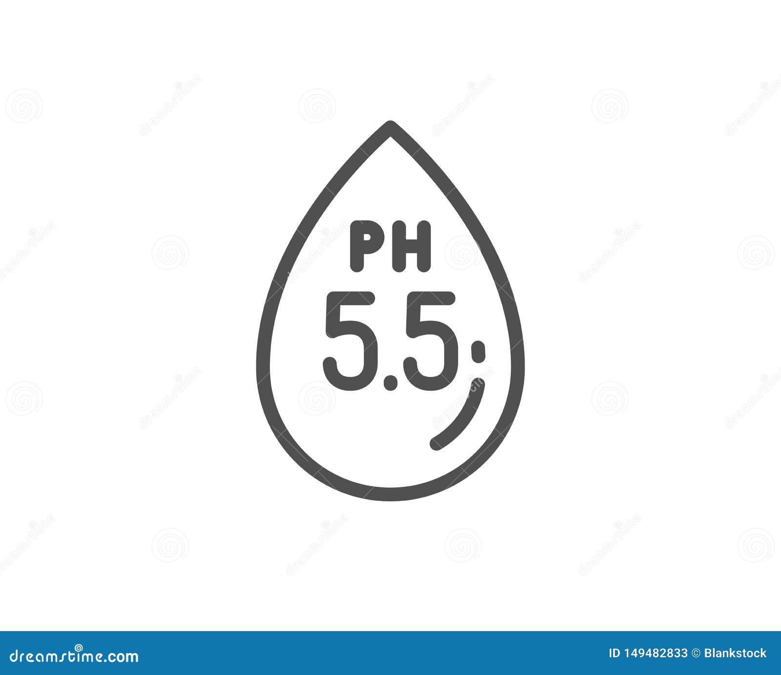 Ph Neutral Line Icon. Clinically Tested Sign. Water Drop. Vector Stock ...