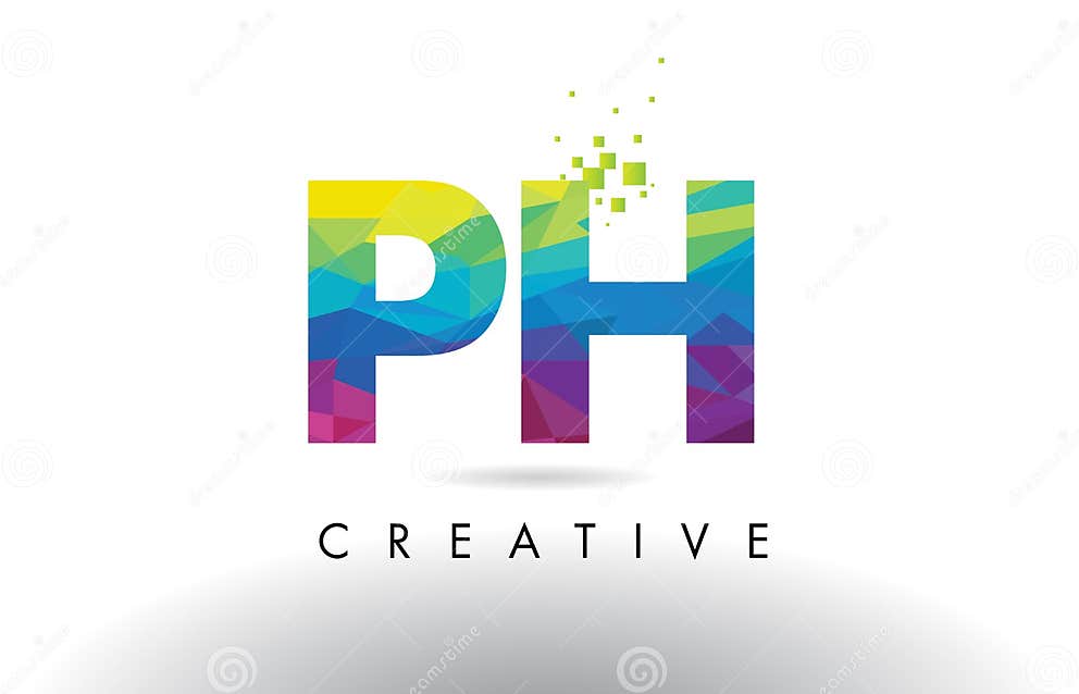 Ph P H Colorful Letter Origami Triangles Design Vector Stock Vector Illustration Of Font