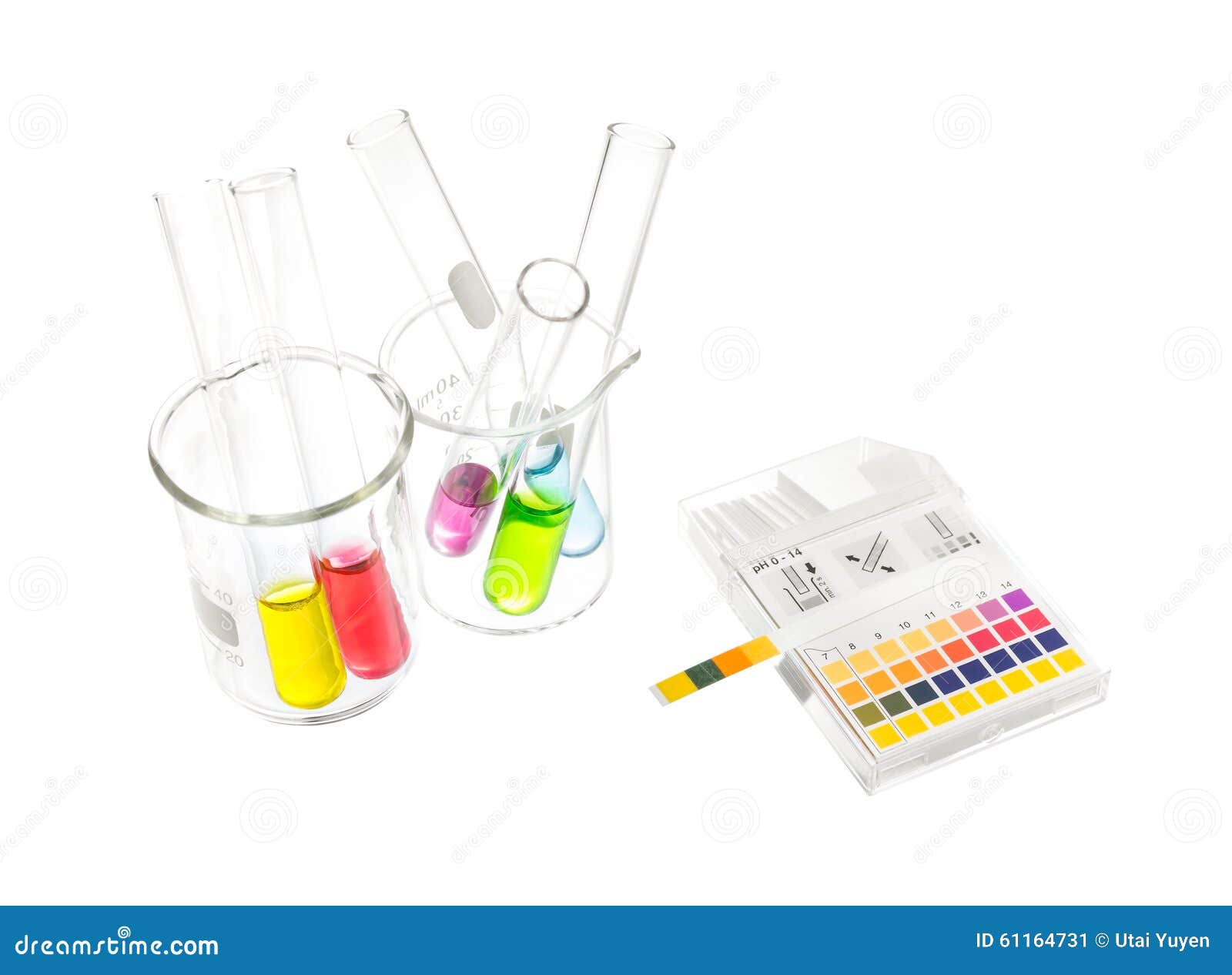 PH Paper Indicators and Tube with PH Values Stock Image - Image of ...