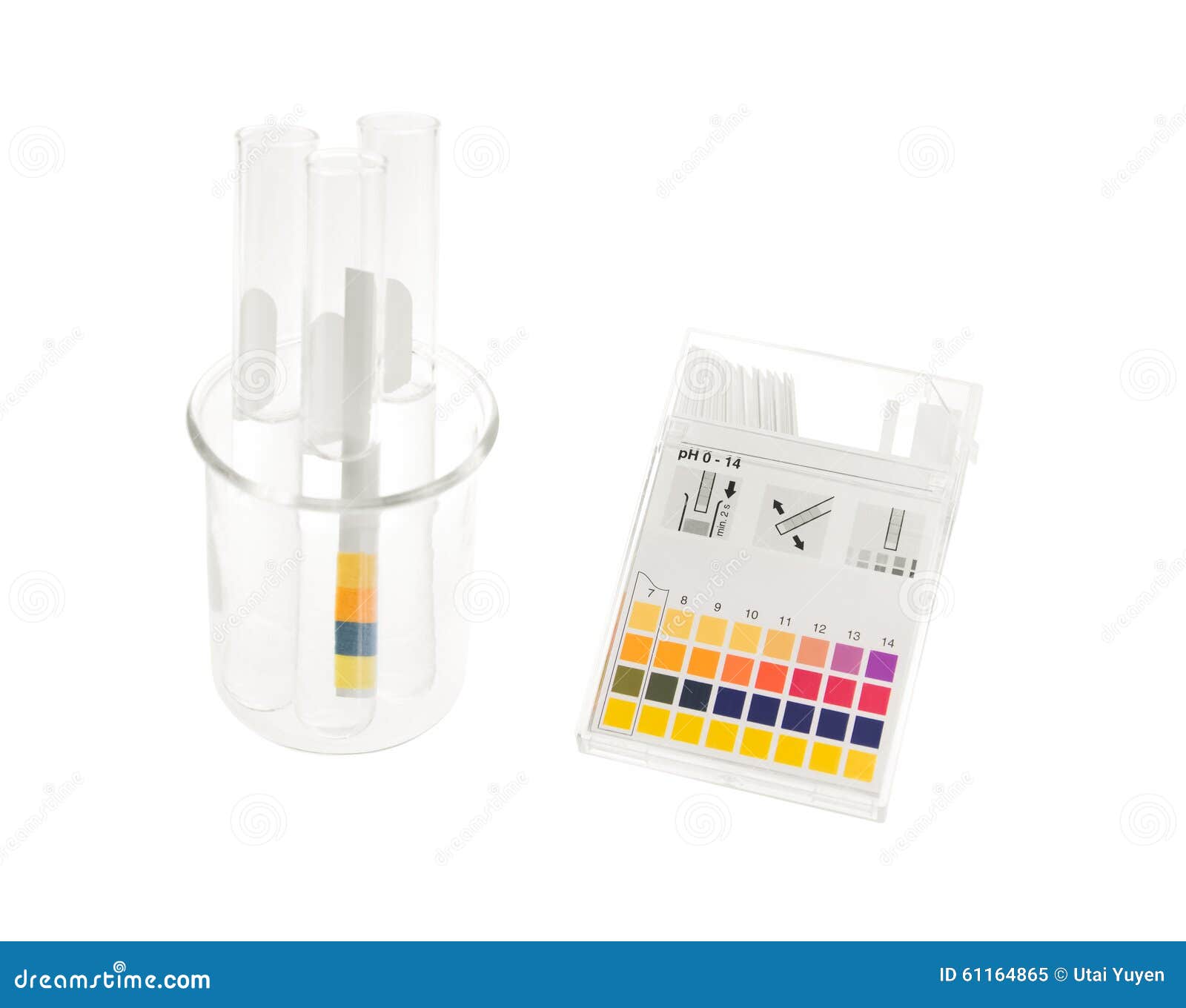 PH Paper and Tube Solution with PH Values Stock Image - Image of ...