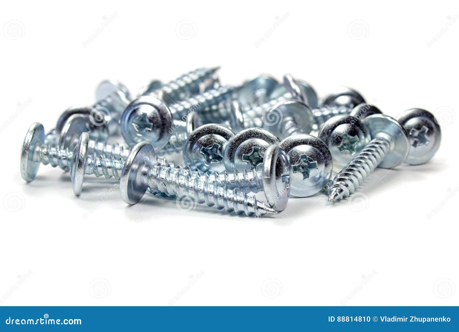 Chrome Screws On The Counter Of A Hardware Store. Background Of The ...