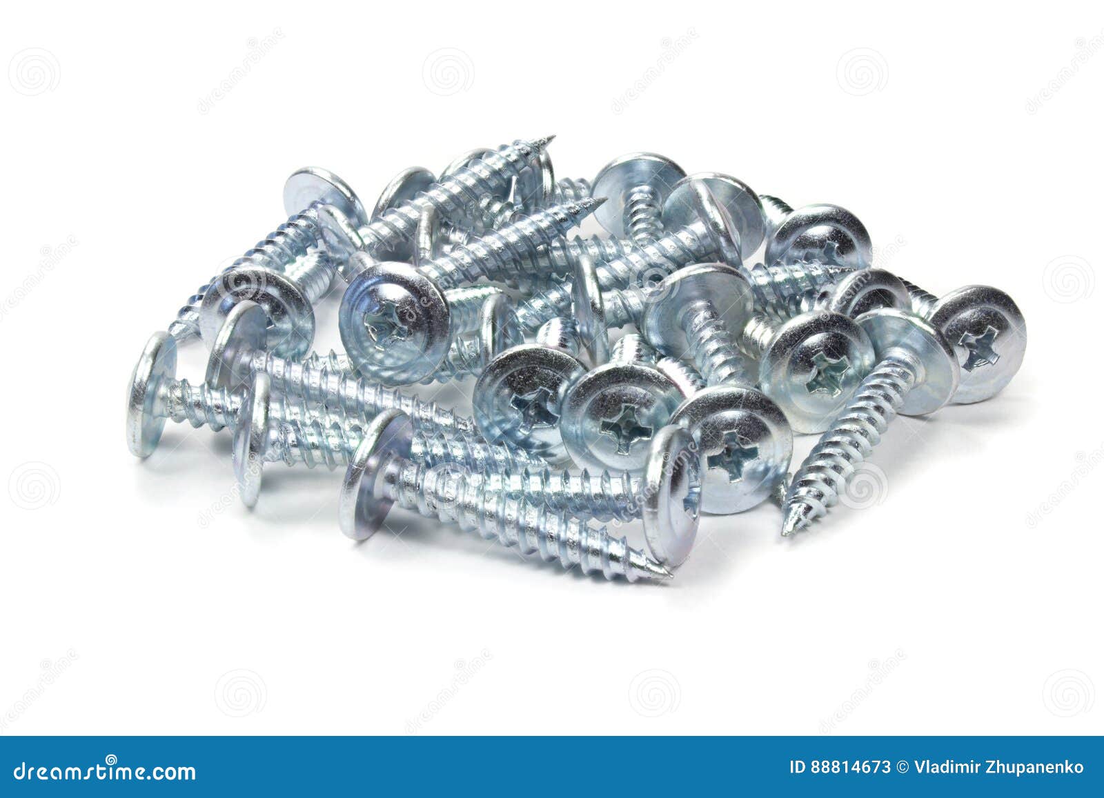 Chrome Screws On The Counter Of A Hardware Store. Background Of The ...