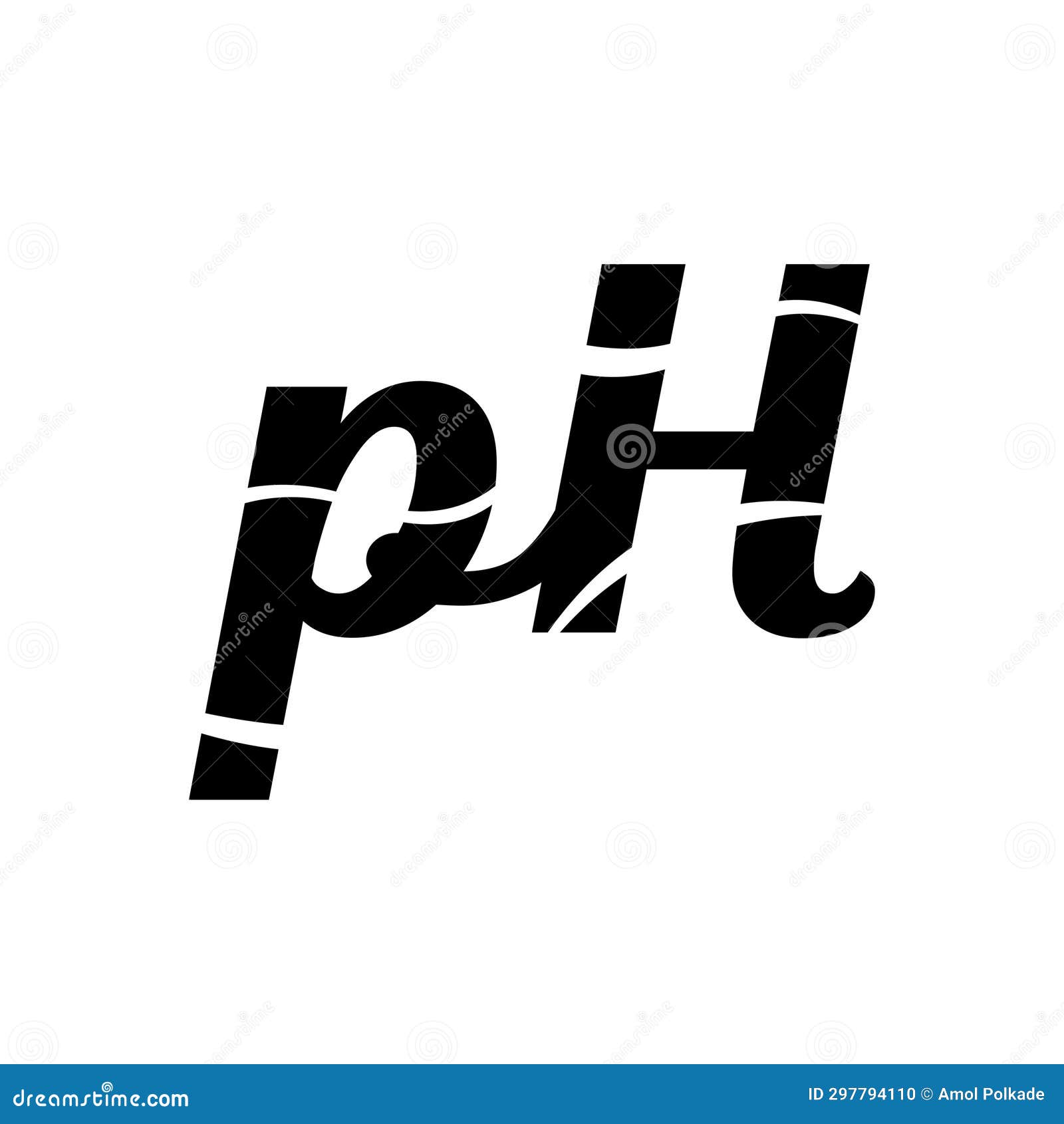 PH Typography Vector Monogram Illustration Stock Vector - Illustration ...