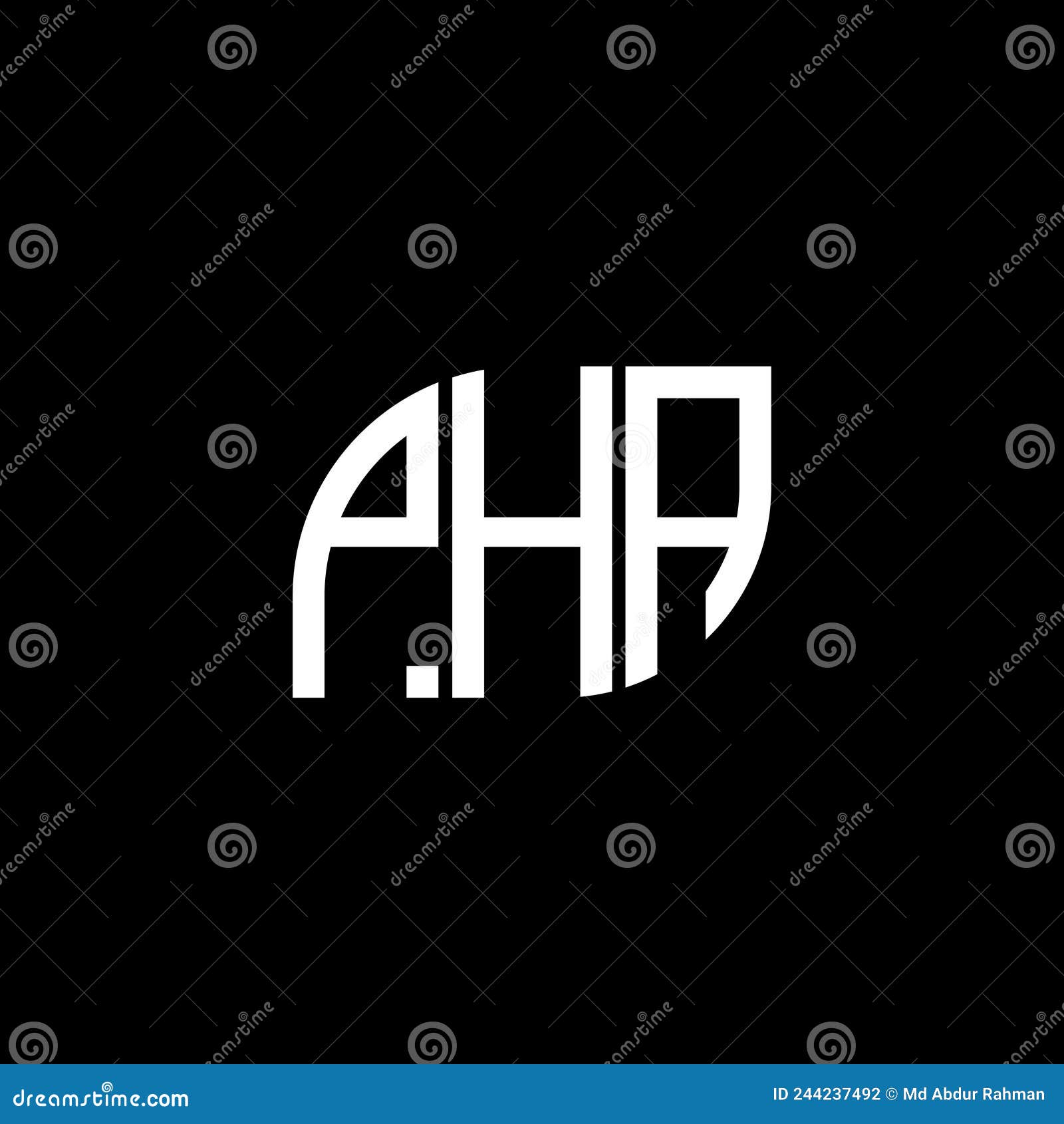 PHA Letter Logo Design on Black Background.PHA Creative Initials Letter ...