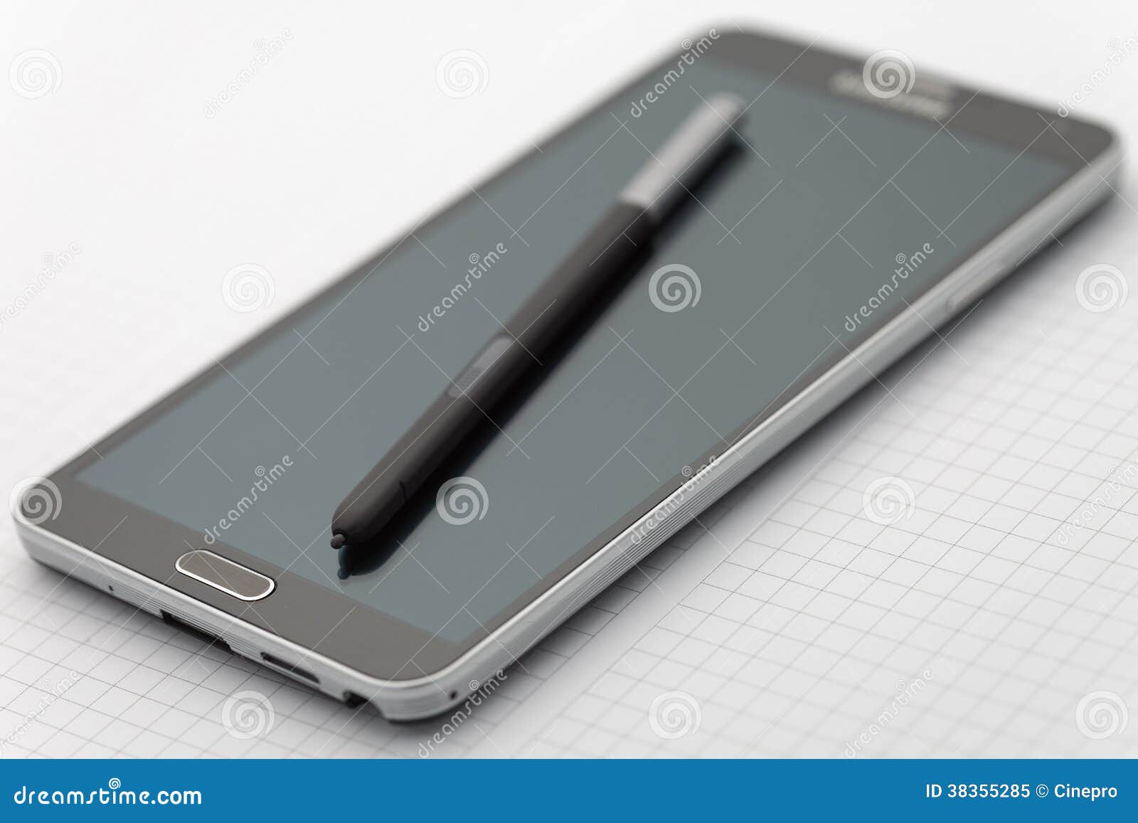 Phablet with Selective Focus on Stylus Pen Stock Image - Image of ...