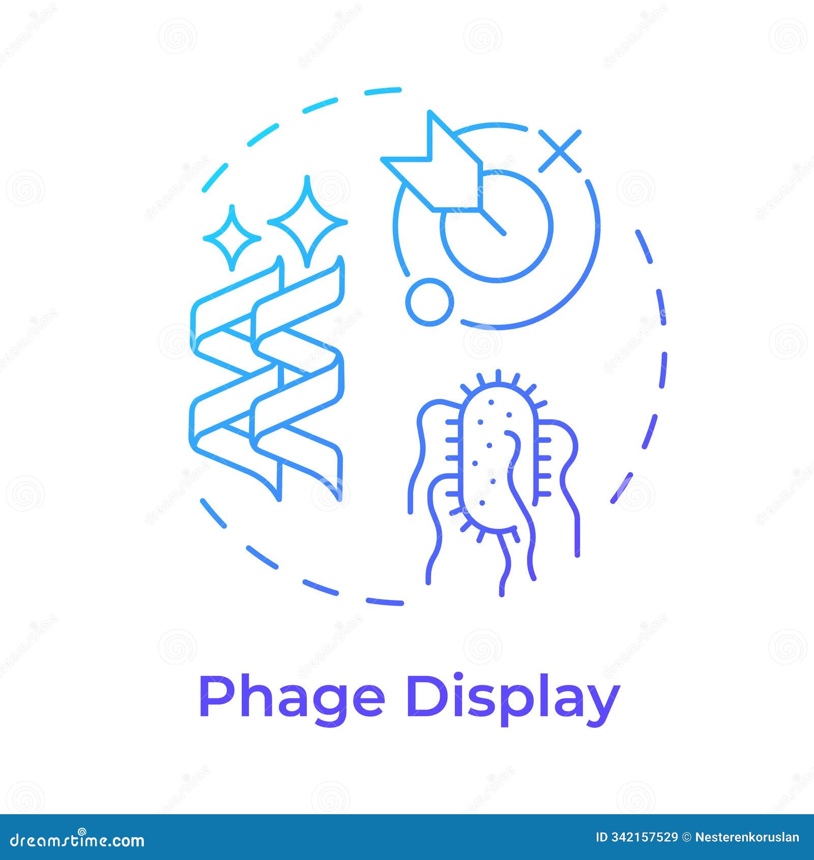 Phage Display Blue Gradient Concept Icon Cartoon Vector | CartoonDealer ...