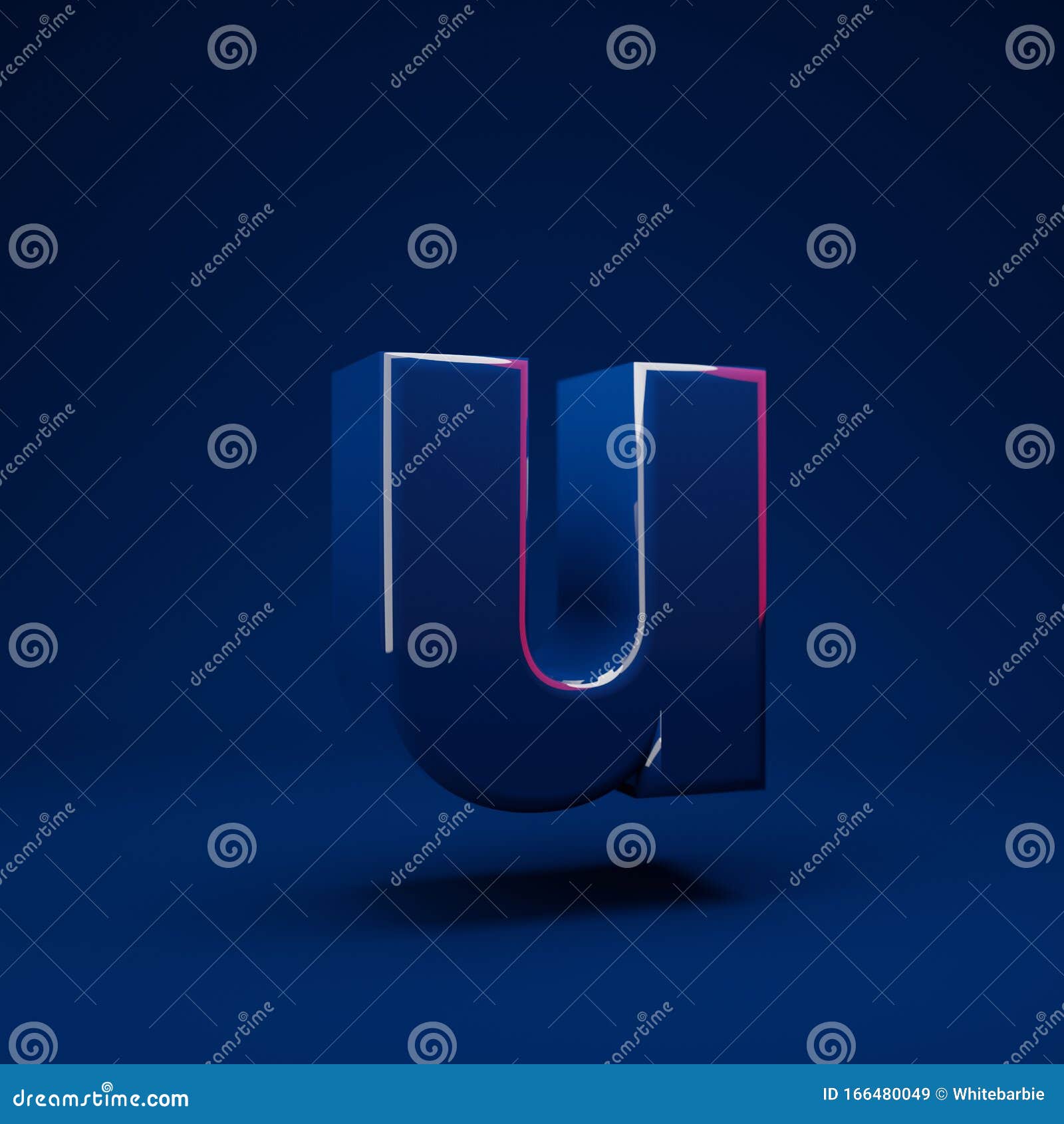 Phantom Blue 3d Letter U Lowercase Stock Illustration - Illustration of ...