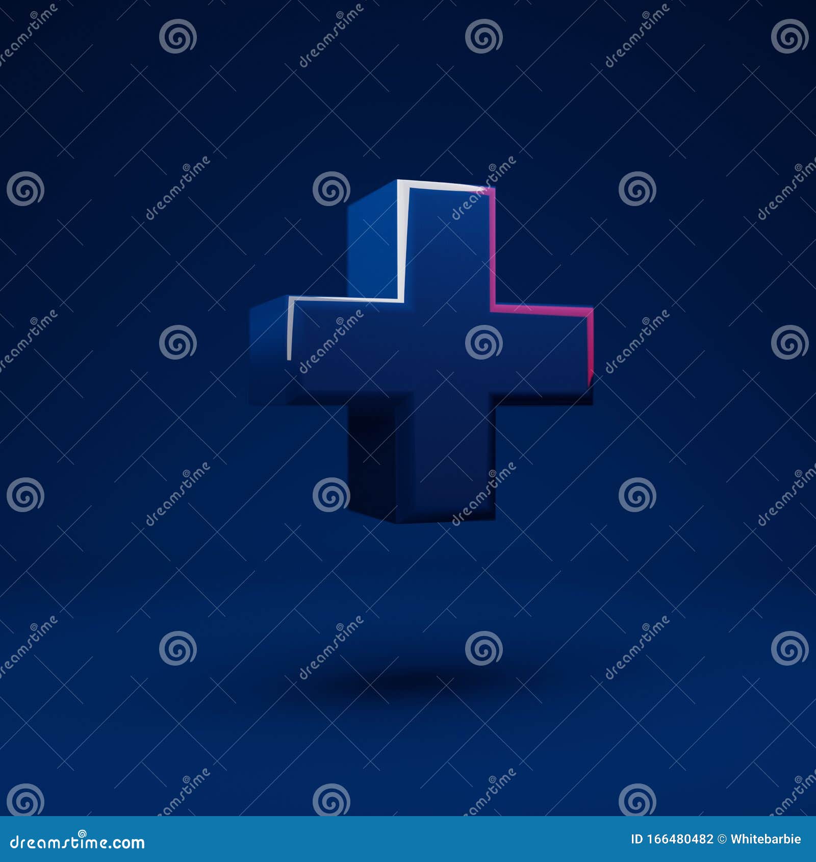 Phantom Blue 3d Plus Symbol Stock Illustration - Illustration of glint ...