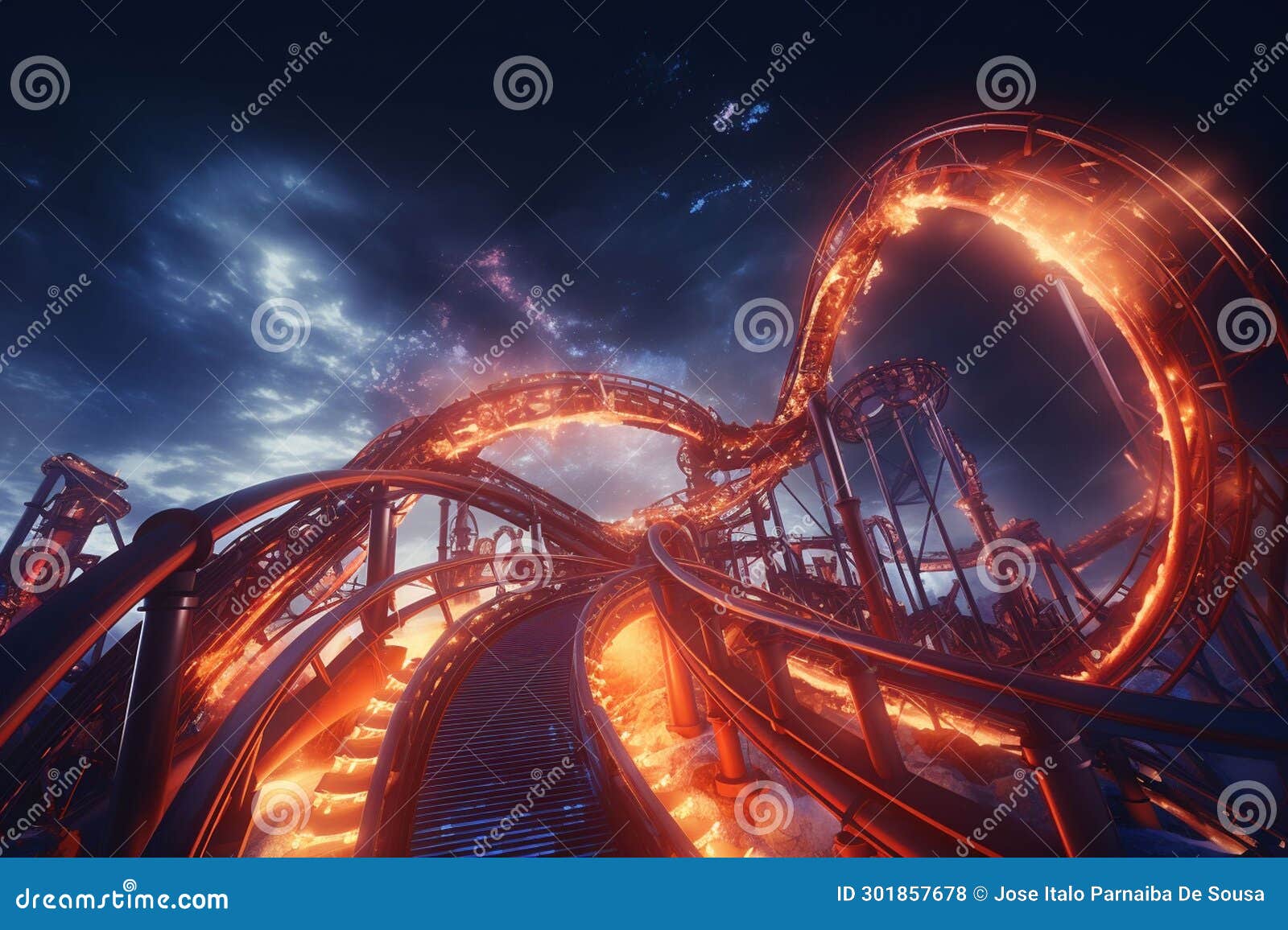 Phantom Carousel In Fog Carousel Shrouded In Fog Royalty-Free Stock ...