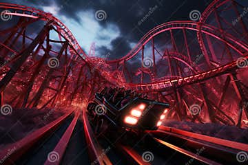 Phantom Carnival Roller Coaster Roller Coaster Stock Illustration - Illustration of abstract ...