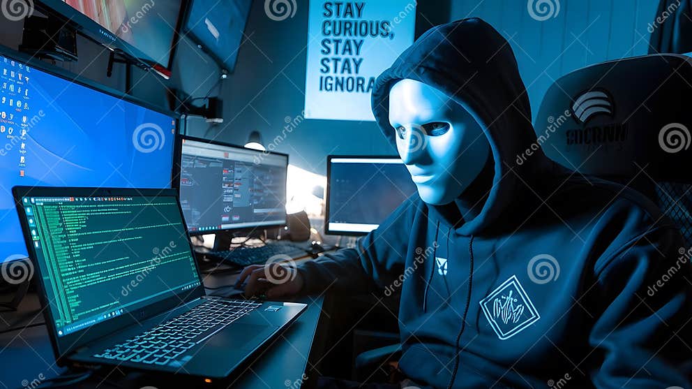 The Phantom Hacker a Dark Web Enigma. Stock Illustration - Illustration ...