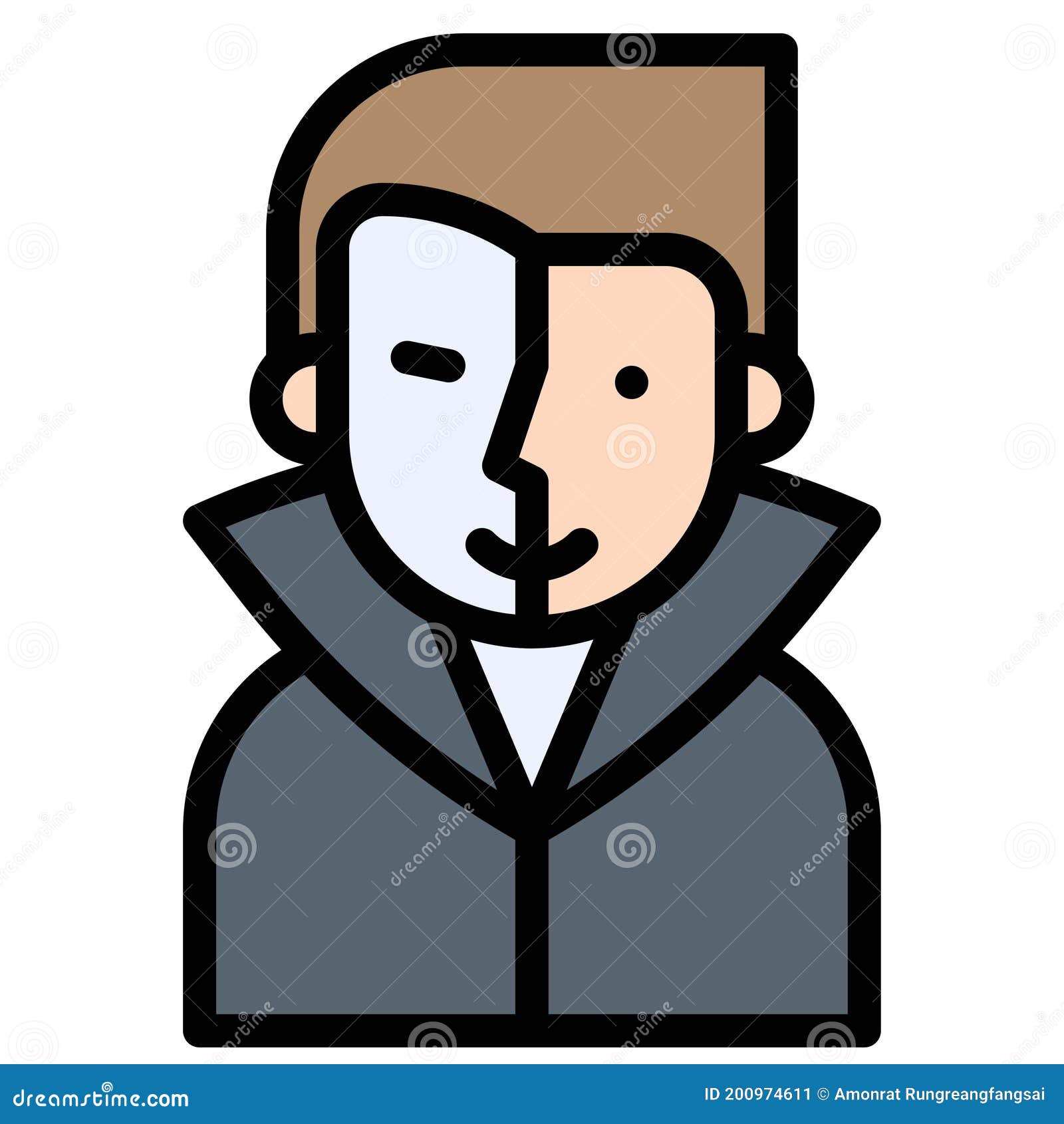 Phantom Mask Costume Icon, Halloween Costume Party Stock Vector ...