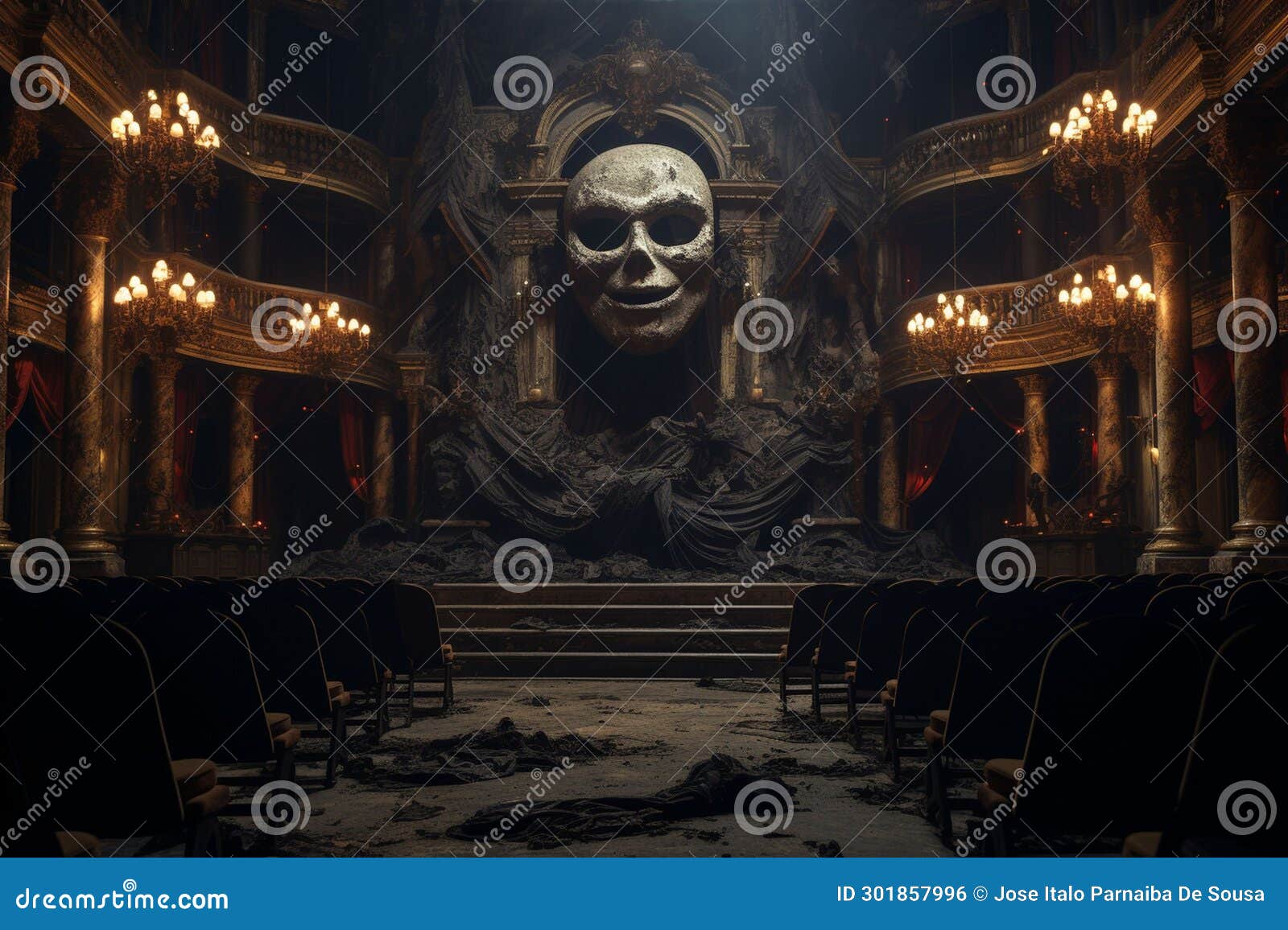 Phantom Opera House a Phantom Haunting an Stock Illustration ...