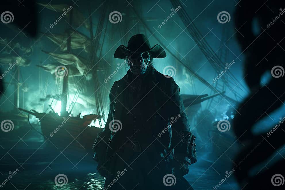 Phantom Shipwrecked Captain Ghosts Shadows Stock Photo - Image of ...