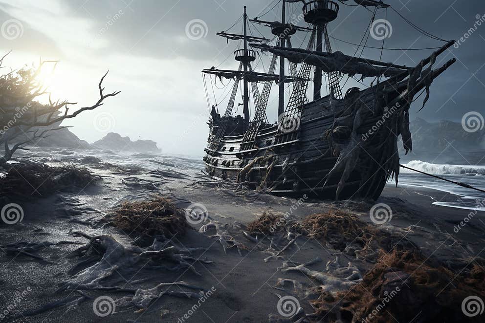 Phantom Shipwrecked Pirate Phantom Pirate Stock Illustration ...