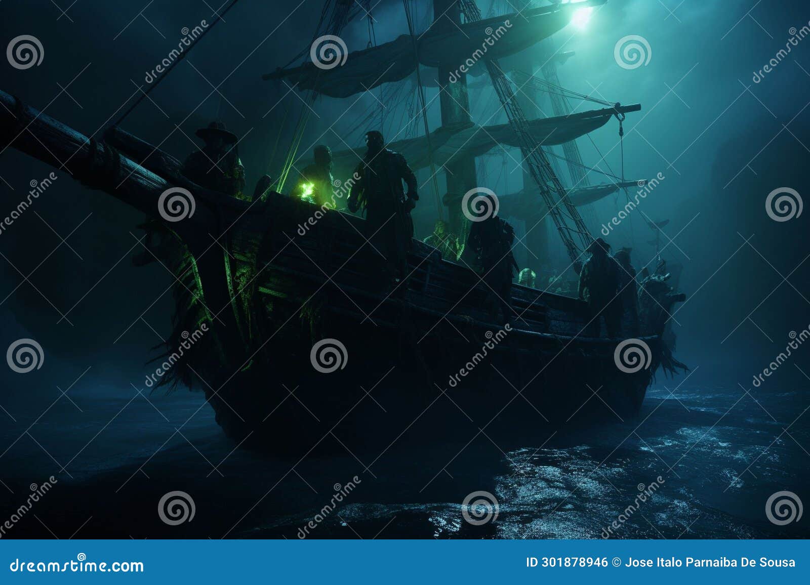 Phantom Shipwrecked Pirate Crew Phantom Pirate Stock Photo - Image of ...