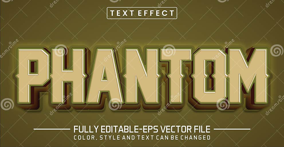 Phantom Text Style Effect Editable Stock Vector - Illustration of ...