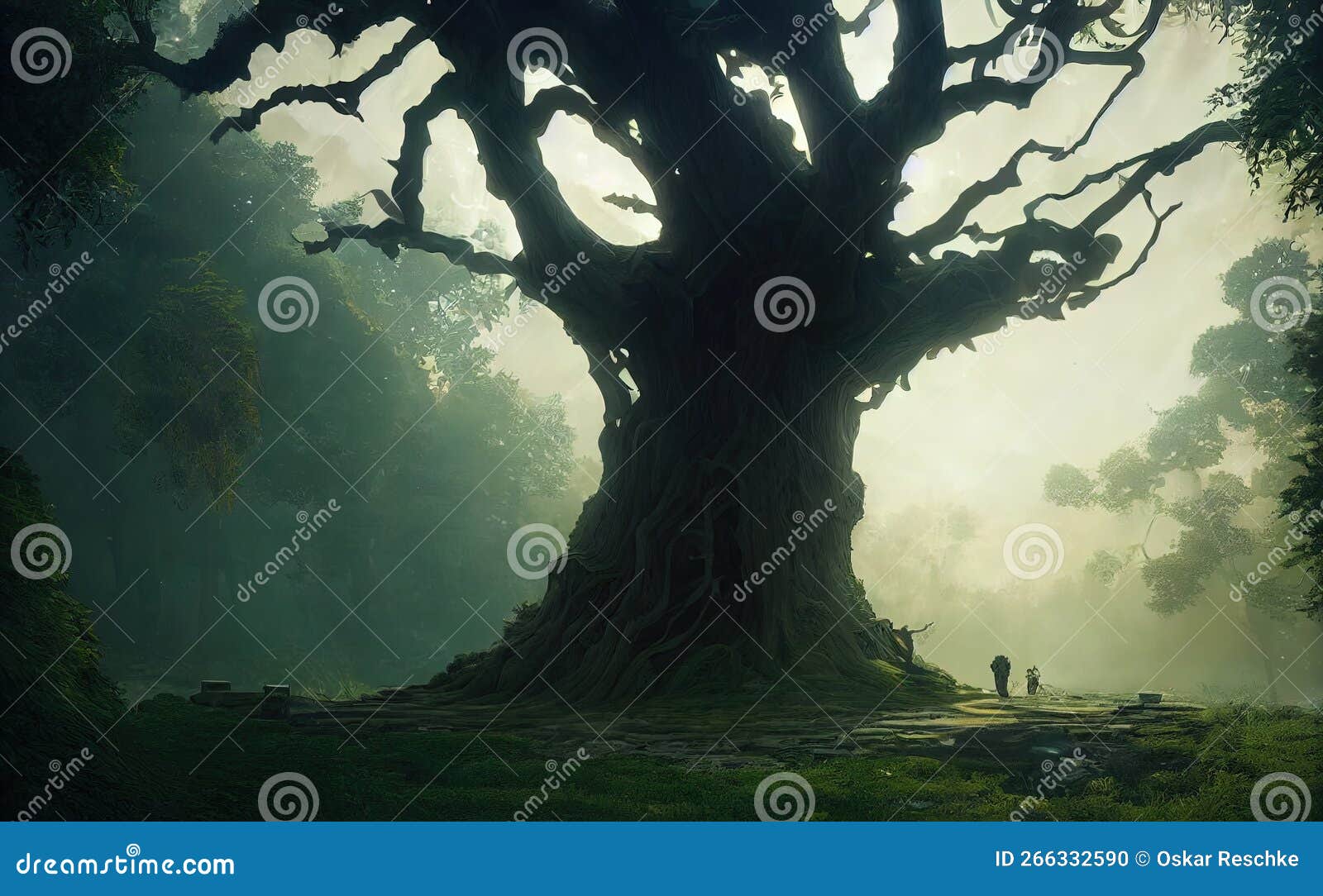 Phantom Tree - Generative AI Stock Illustration - Illustration of blue ...