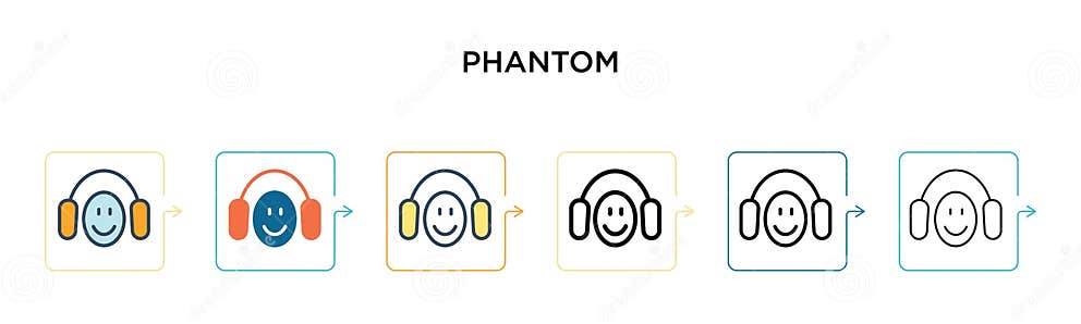 Phantom Vector Icon in 6 Different Modern Styles. Black, Two Colored ...