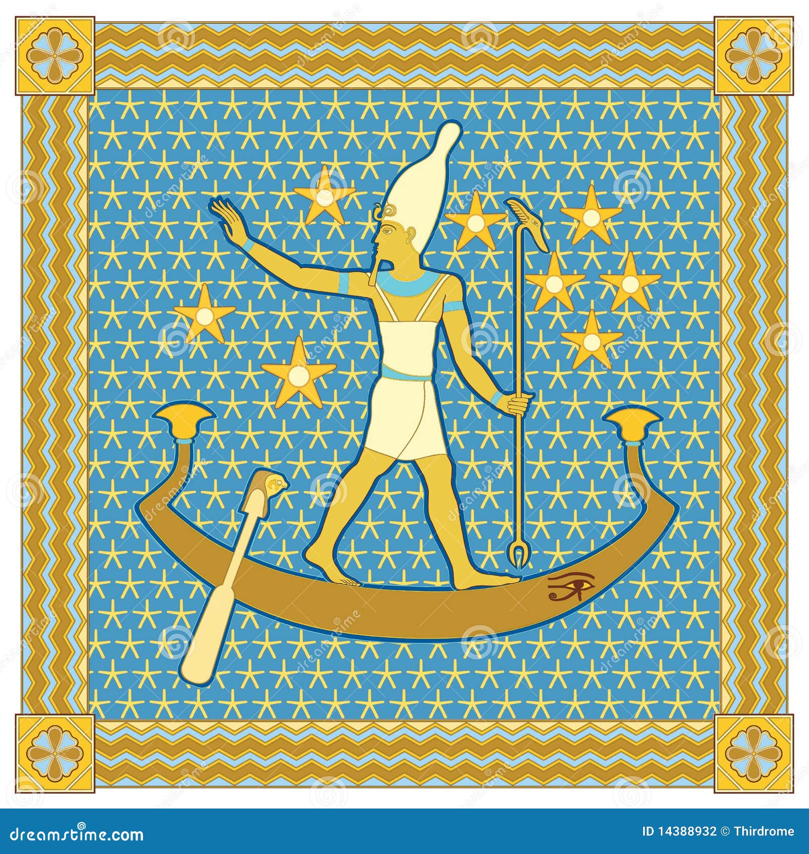 Pharaoh in the frame stock vector. Illustration of frame - 14388932
