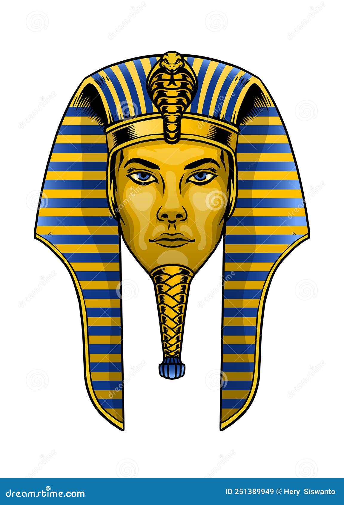 Egyptian Pharaoh Head Drawing