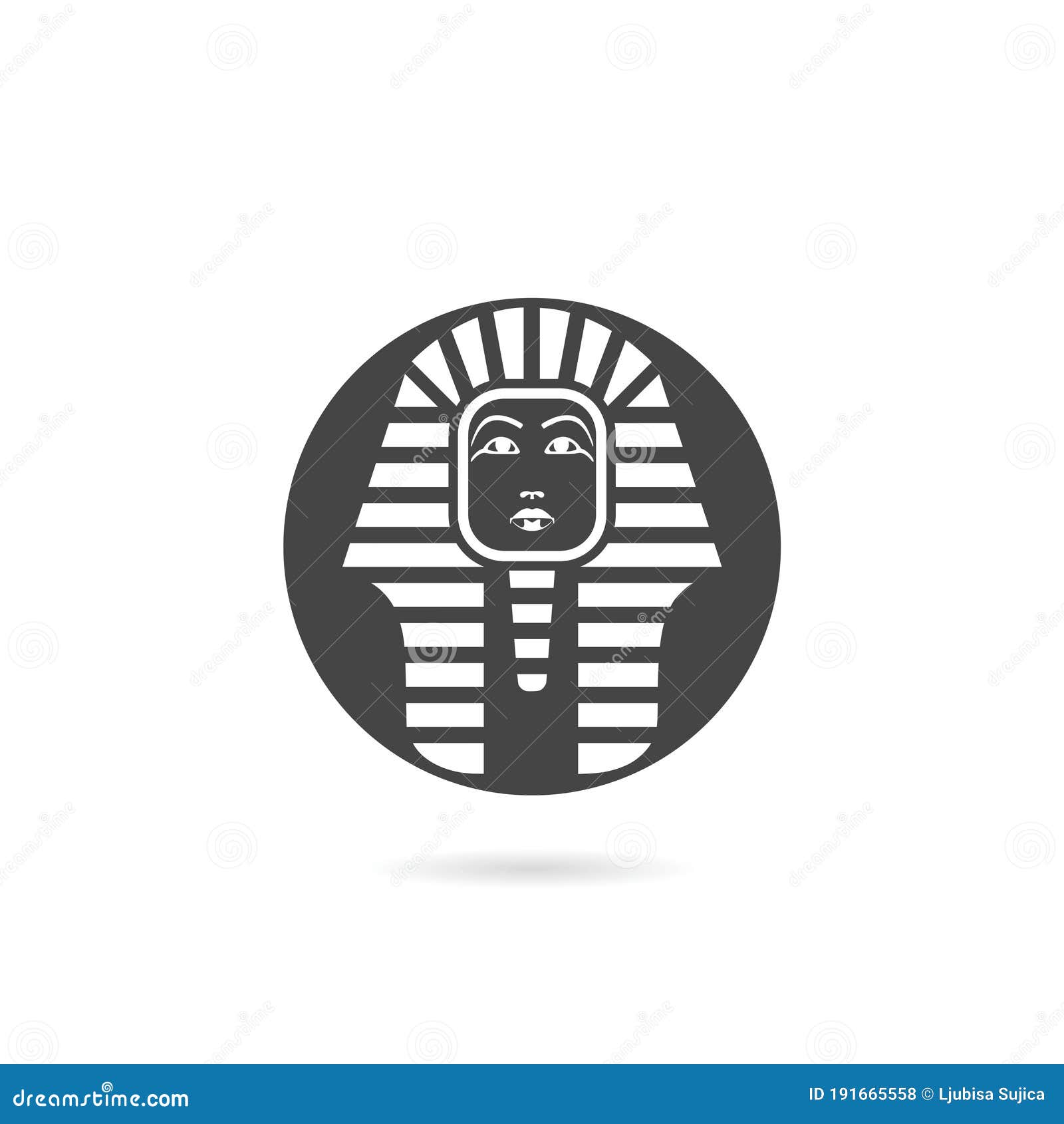 Pharaoh icon with shadow stock vector. Illustration of giza - 191665558