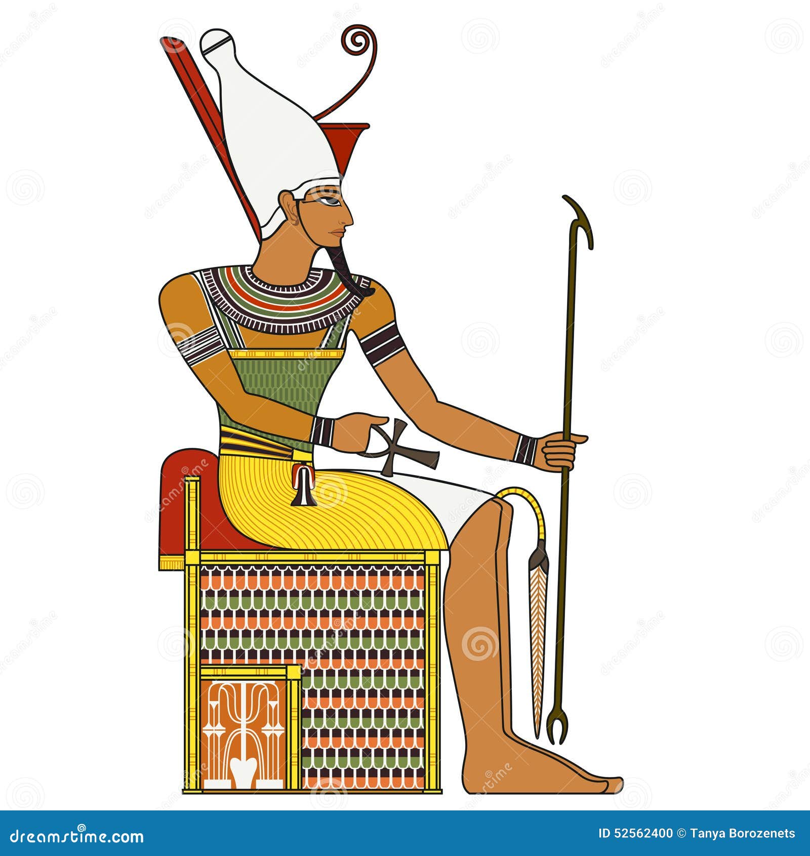 Pharaoh, Isolated Figure of Ancient Egypt Pharaoh Stock Vector ...