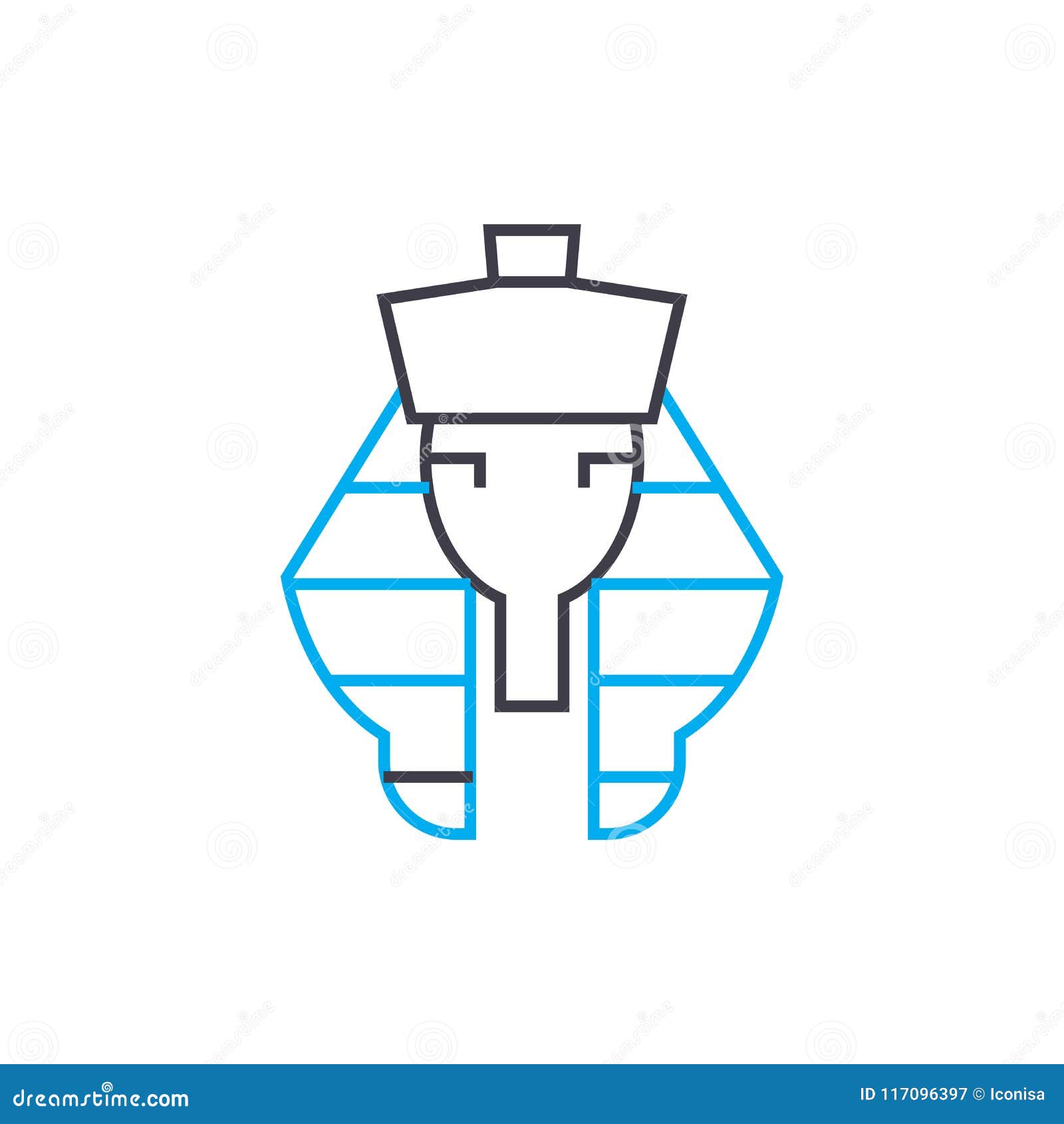 Pharaoh Linear Icon Concept. Pharaoh Line Vector Sign, Symbol ...