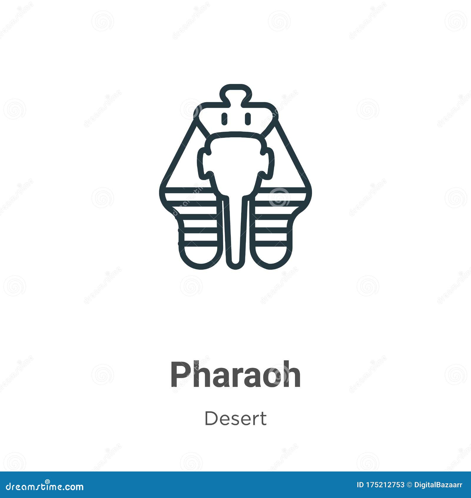 Pharaoh Outline Vector Icon. Thin Line Black Pharaoh Icon, Flat Vector ...