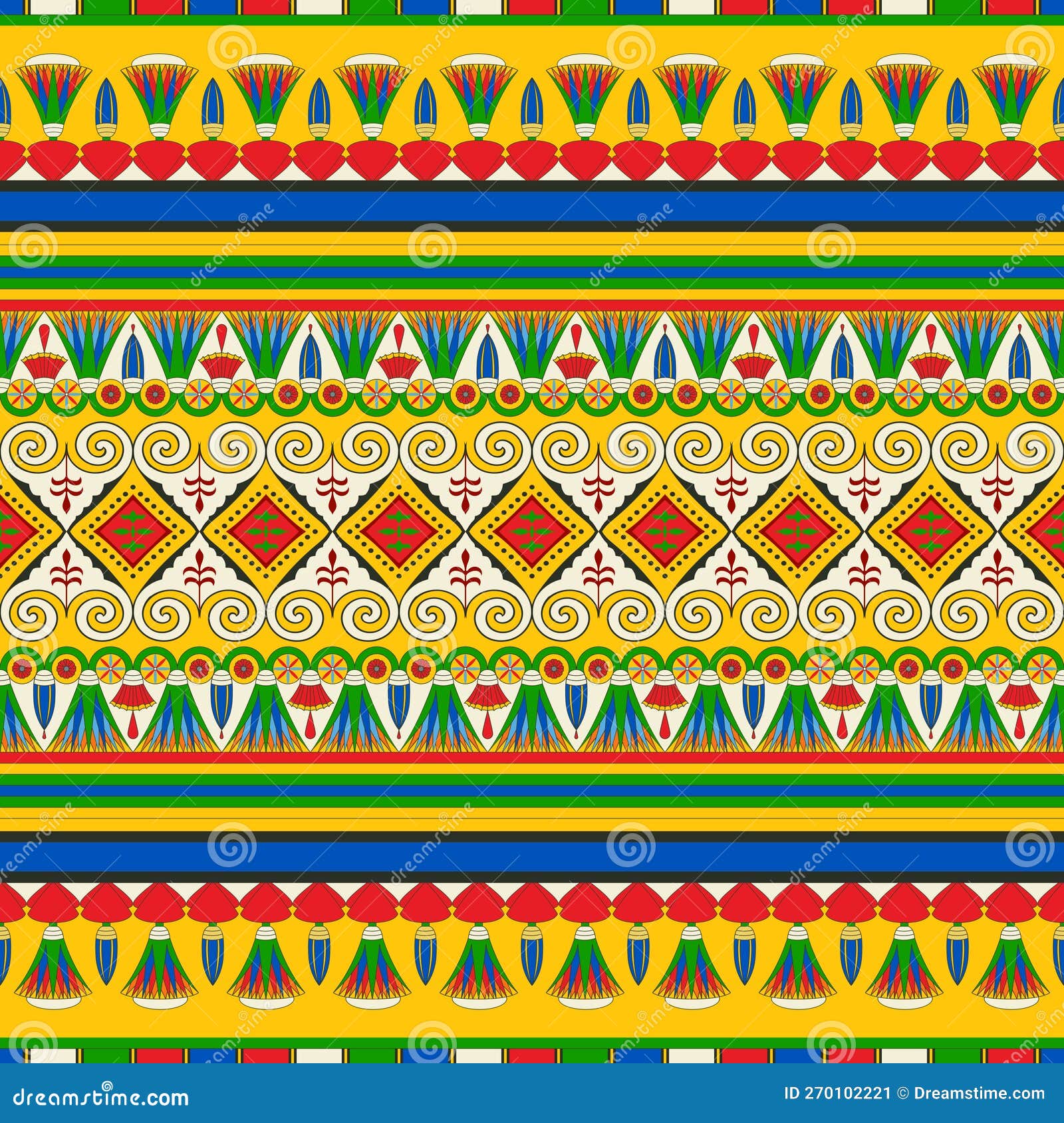 Pharaoh pattern 3 stock vector. Illustration of seamless - 270102221