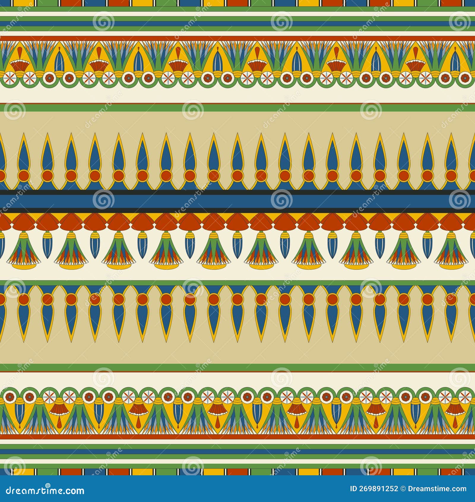 Pharaoh pattern 1 stock vector. Illustration of tribal - 269891252