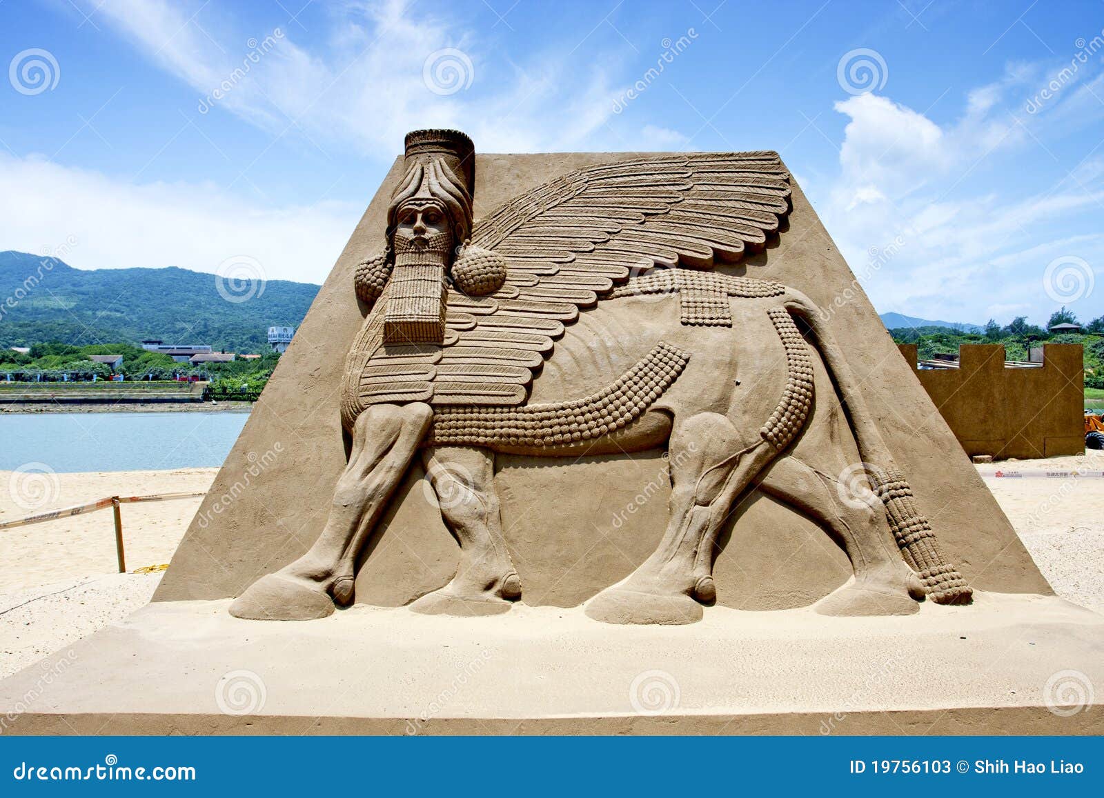Pharaoh sand sculpture editorial stock photo. Image of cartoon - 19756103