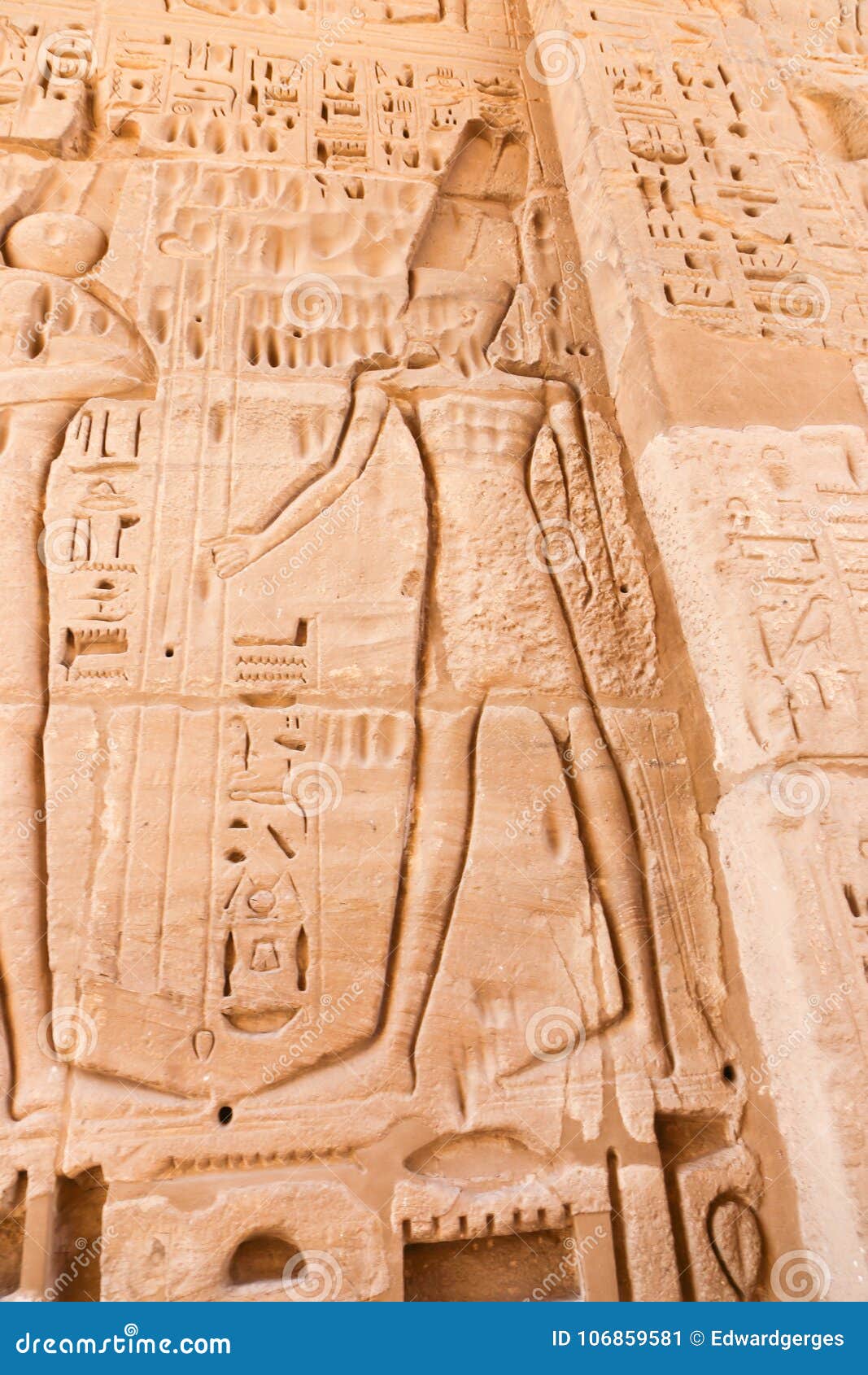 Pharaonic Inscriptions at Egyptian Temple - Egypt Stock Image - Image ...