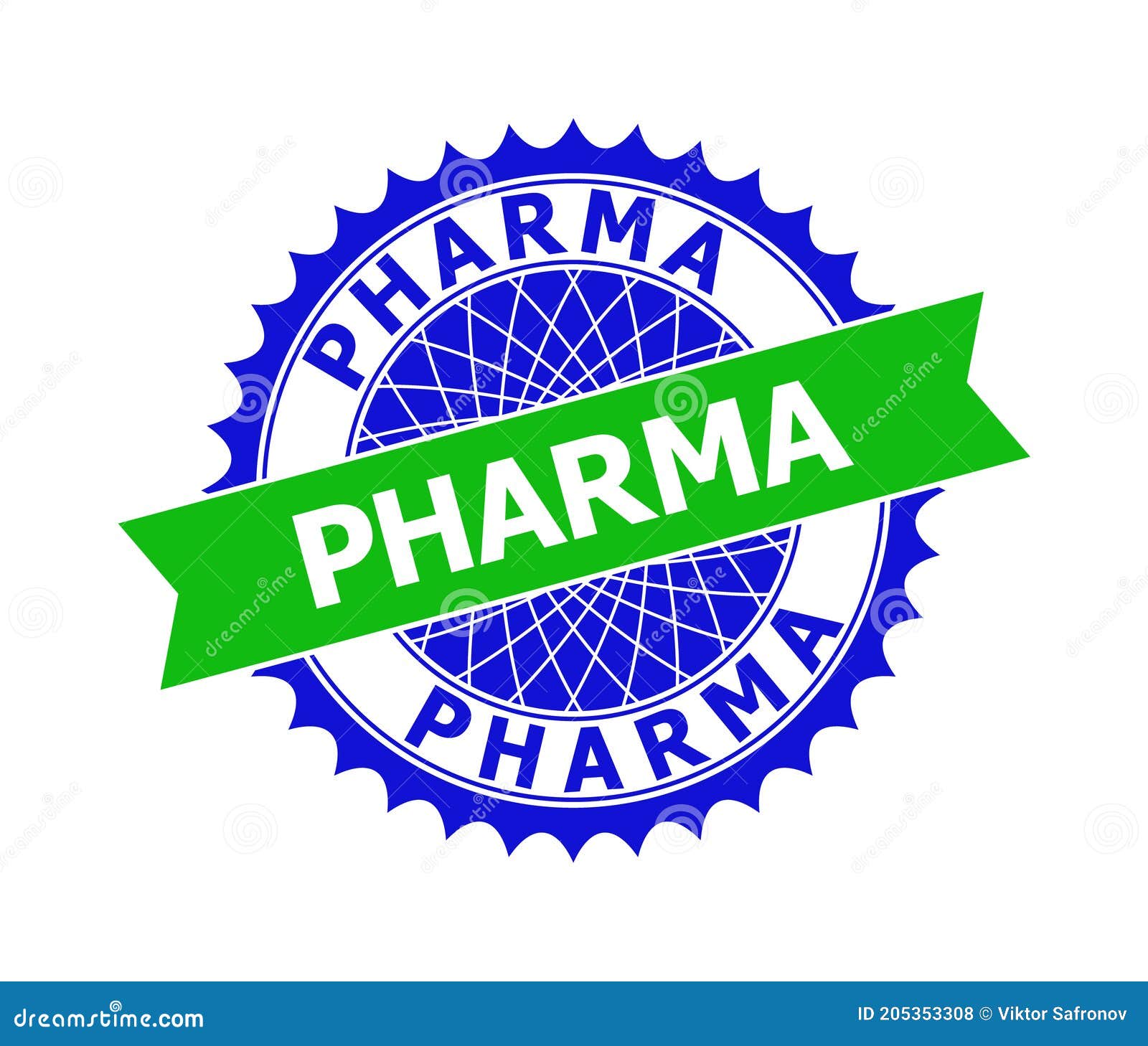 PHARMA Bicolor Clean Rosette Template for Stamp Seals Stock Illustration - Illustration of flat ...
