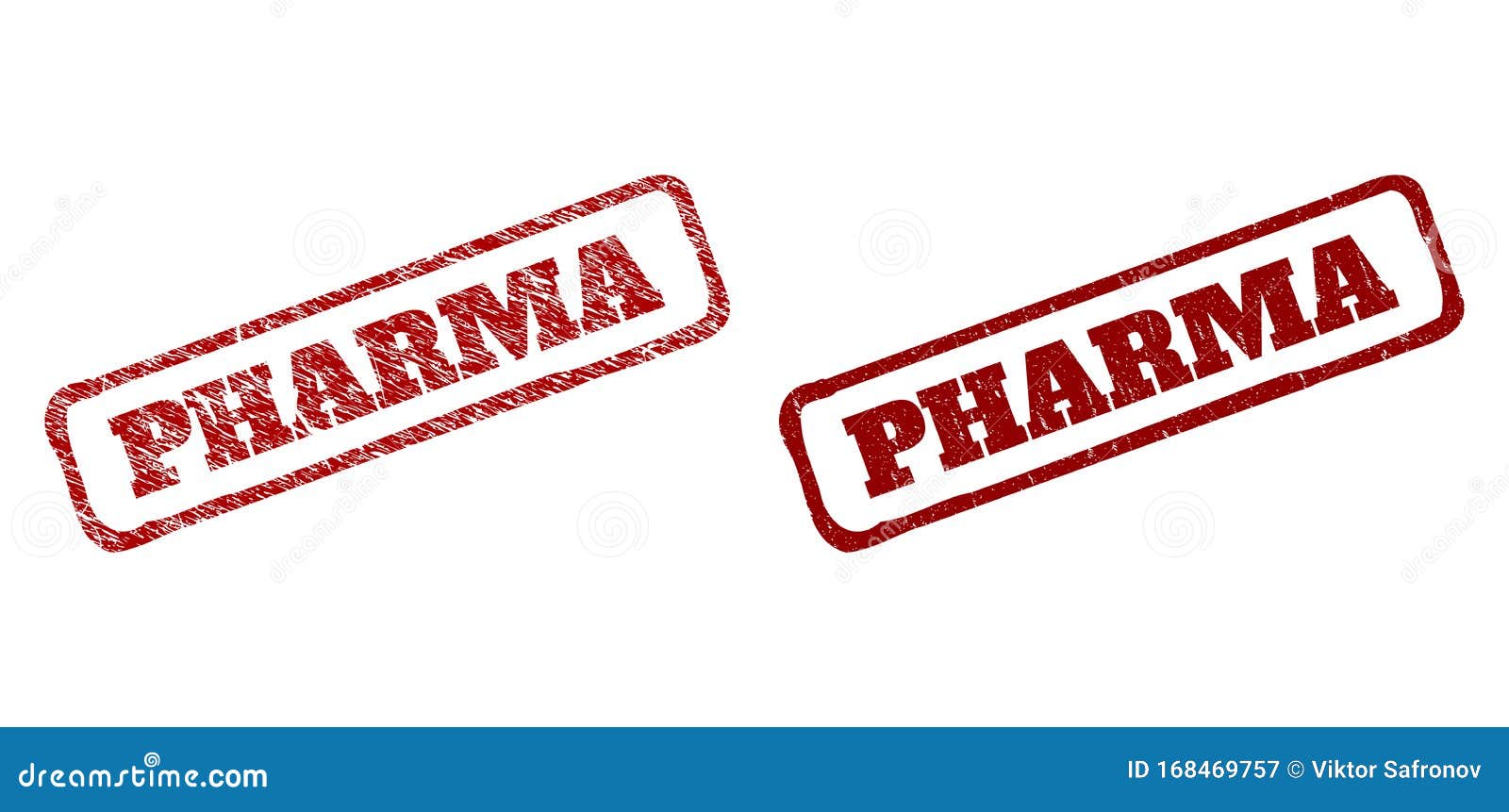 PHARMA Red Rough Rectangle Stamps with Rubber Textures Stock Vector ...