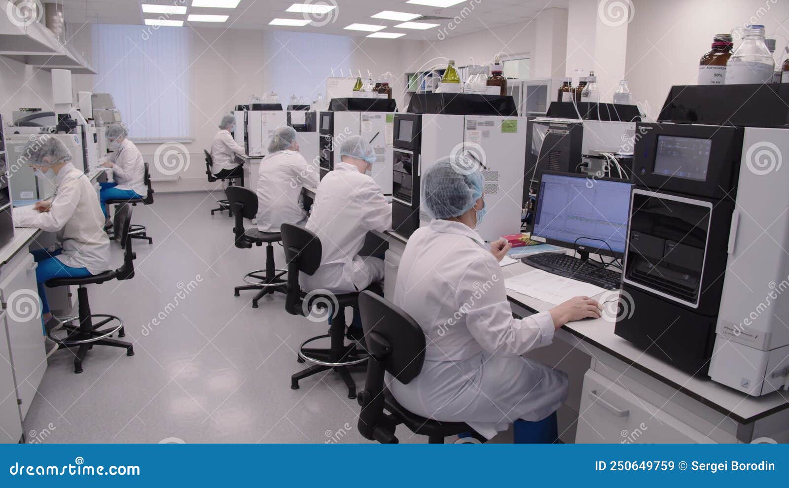 Pharma Workers during the daily Working Process in the Laboratory. the ...
