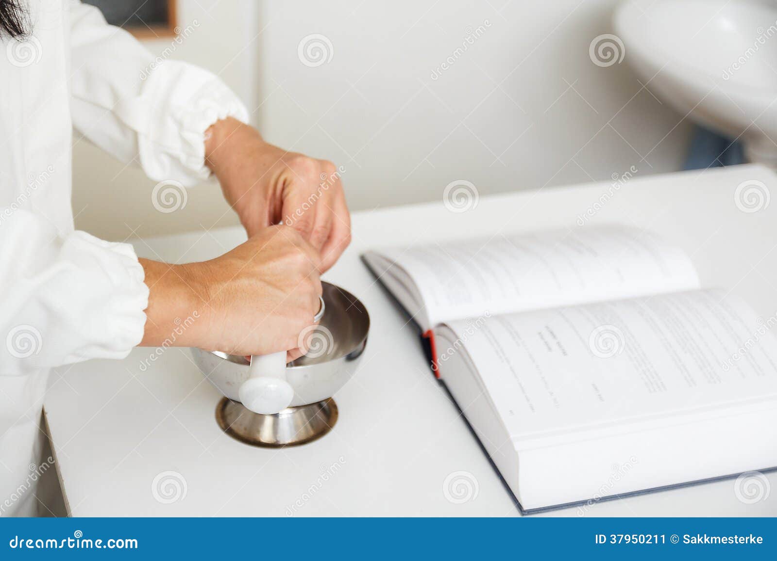 Pharmaceutical Doctor Preparing Medication Stock Image - Image of ...