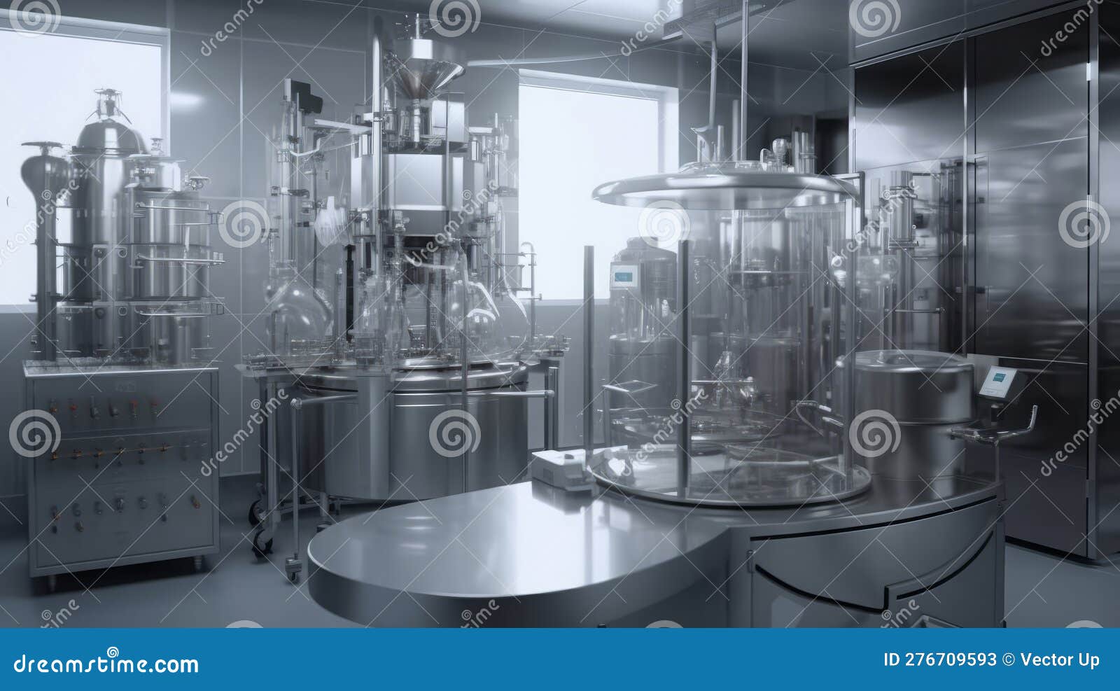 Pharmaceutical Lab Equipment in Clean Room. Generative AI Stock ...