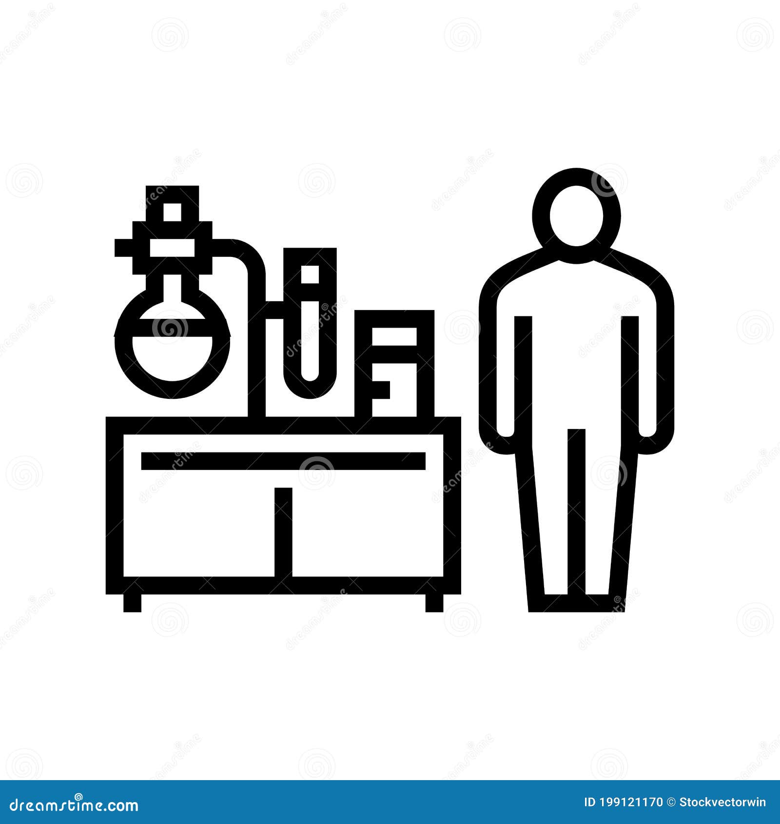 Pharmaceutical Laboratory Worker Line Icon Vector Illustration Stock ...