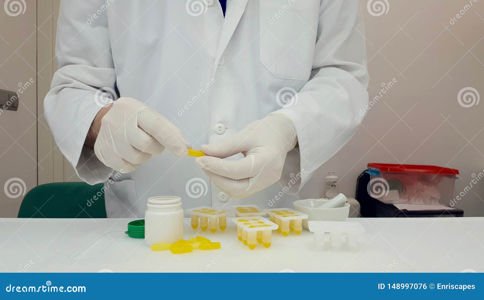 Pharmaceutical Making Yellow Suppositories Stock Photo - Image of ...