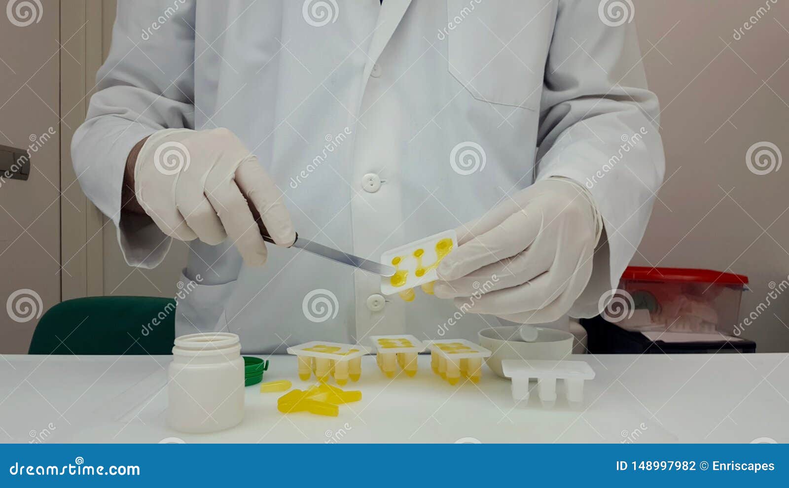 Pharmaceutical Making Yellow Suppositories Stock Photo - Image of ...