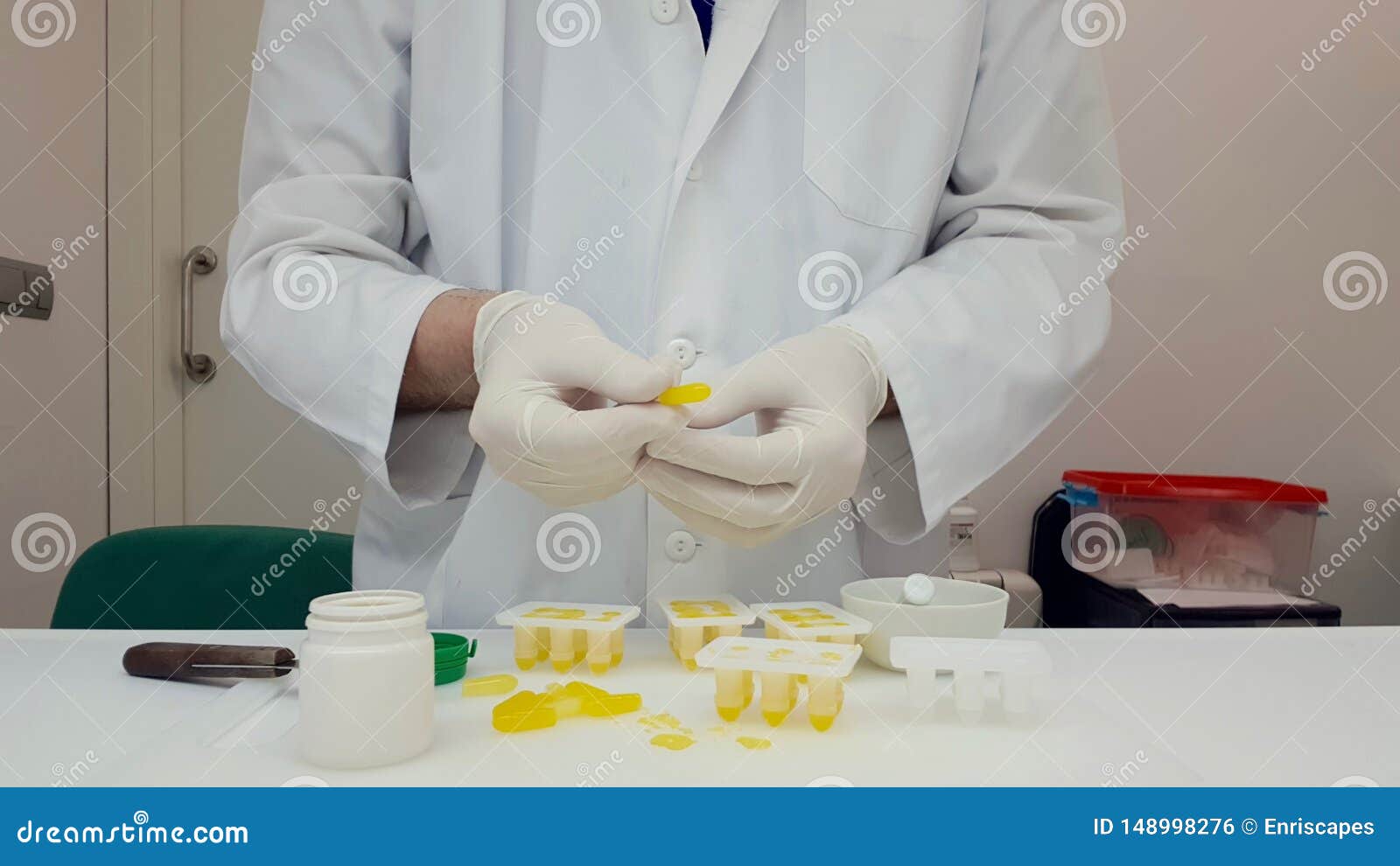 Pharmaceutical Making Yellow Suppositories Stock Photo - Image of ...