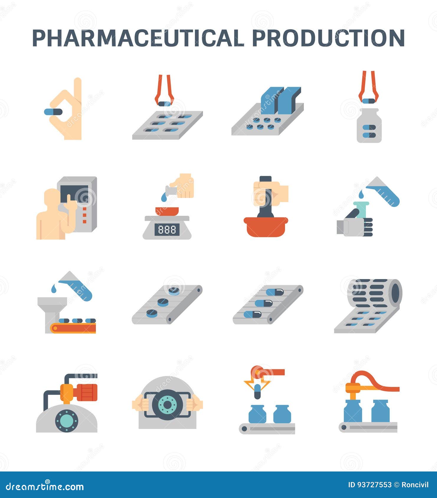 Pharmaceutical and Manufacturing Stock Vector - Illustration of ...