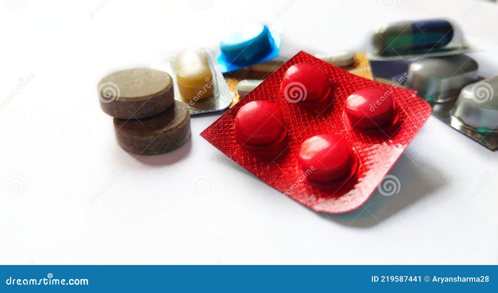 Pharmaceutical Medicines Capsules and Tablets Packets Stock Image ...