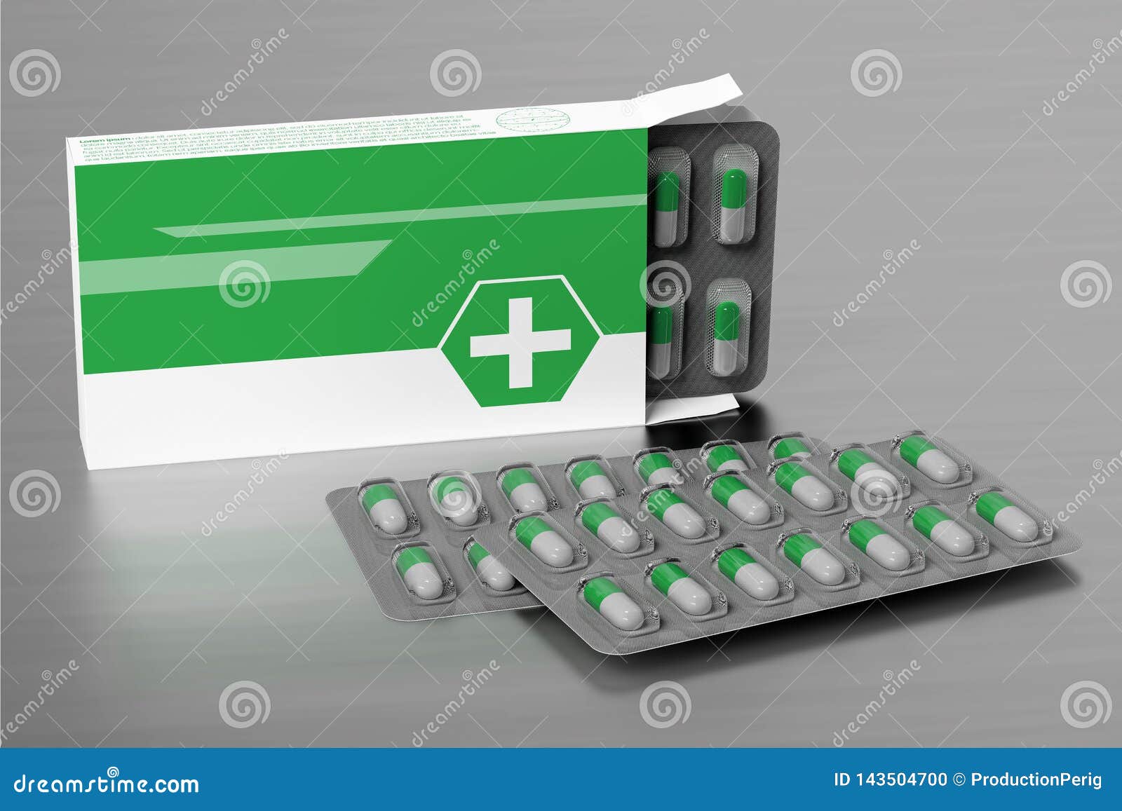Pharmaceutical Packaging Mockup - 3d Rendering Stock Illustration ...