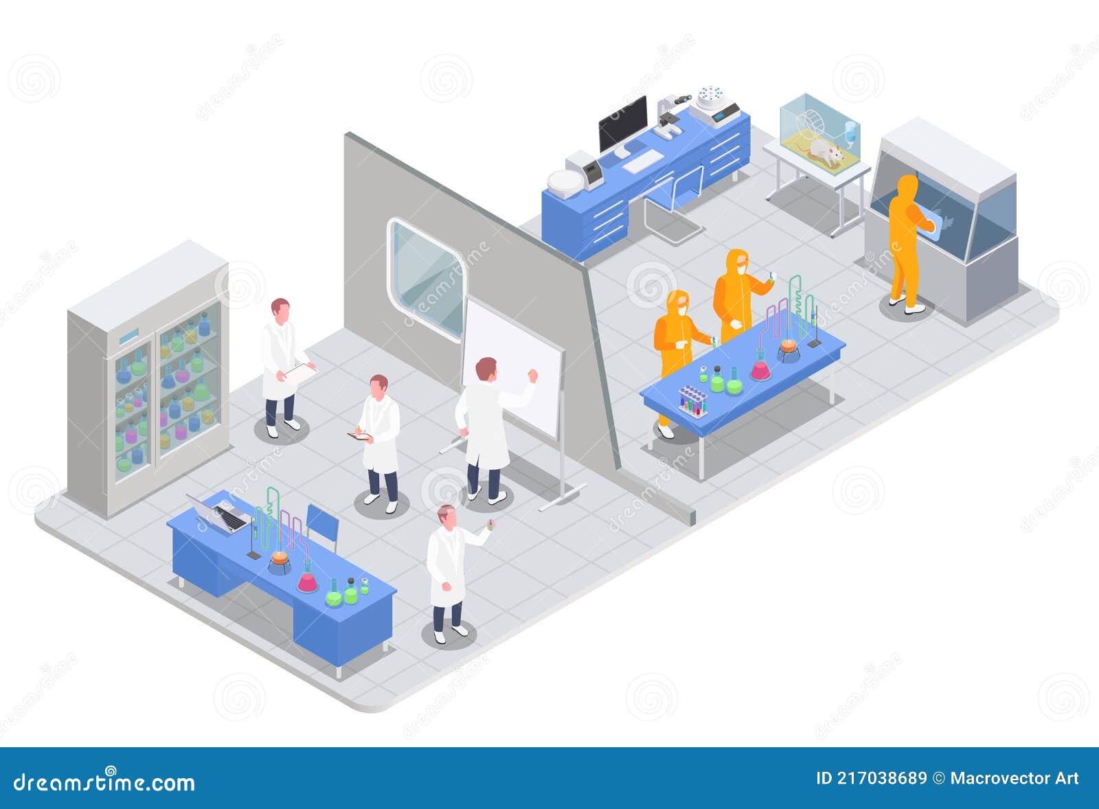 Pharmaceutical Production Department Composition Stock Vector ...