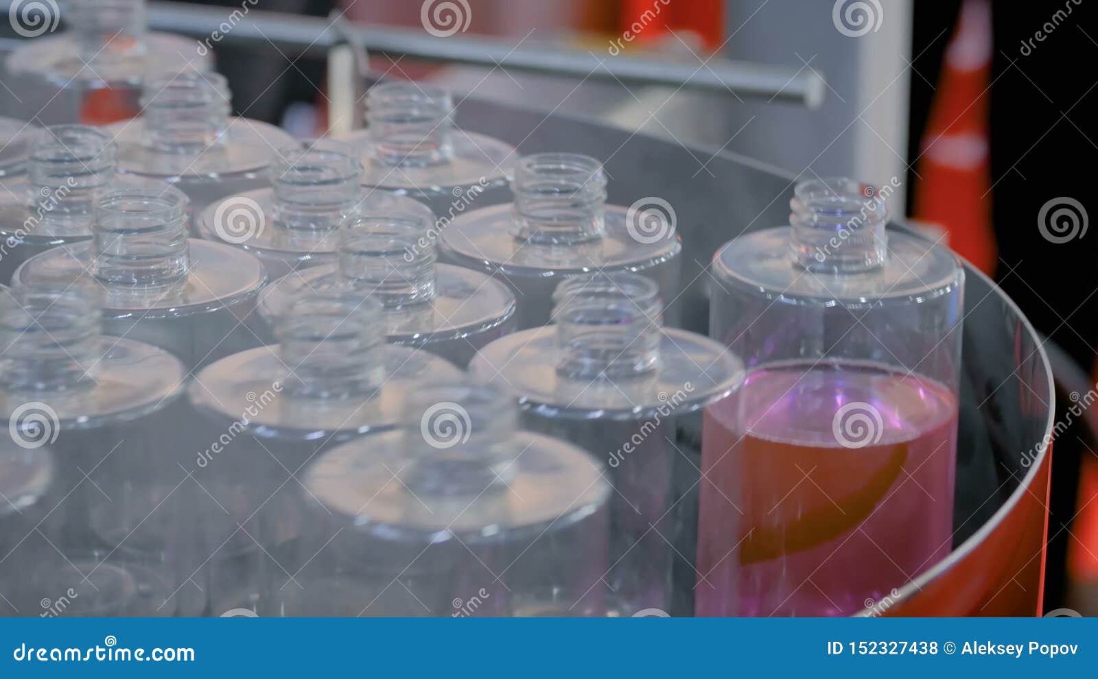 Pharmaceutical Production Line - Rotating Platform with Empty Glass ...