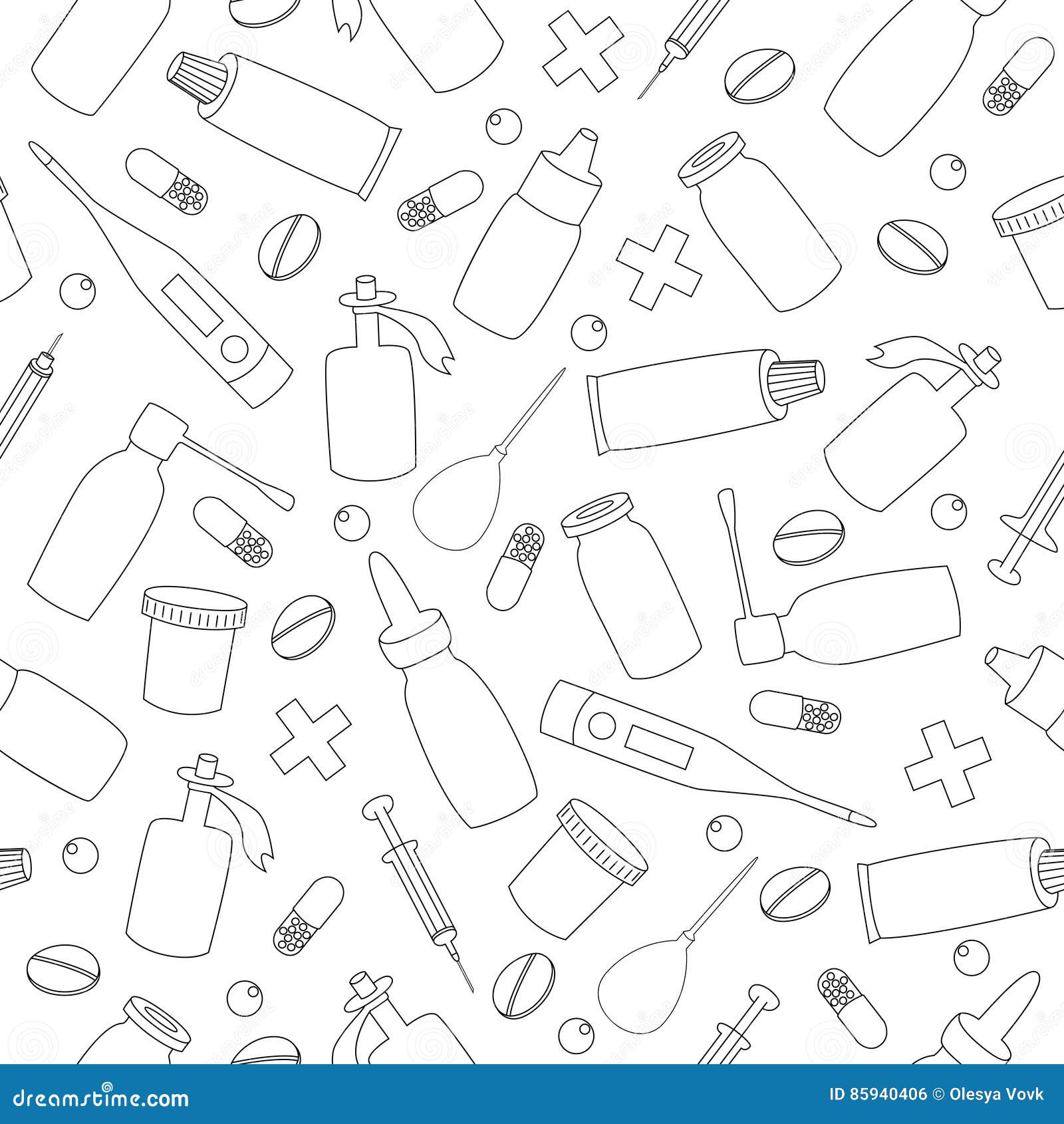 Pharmaceutical Products Seamless Pattern Stock Illustration ...