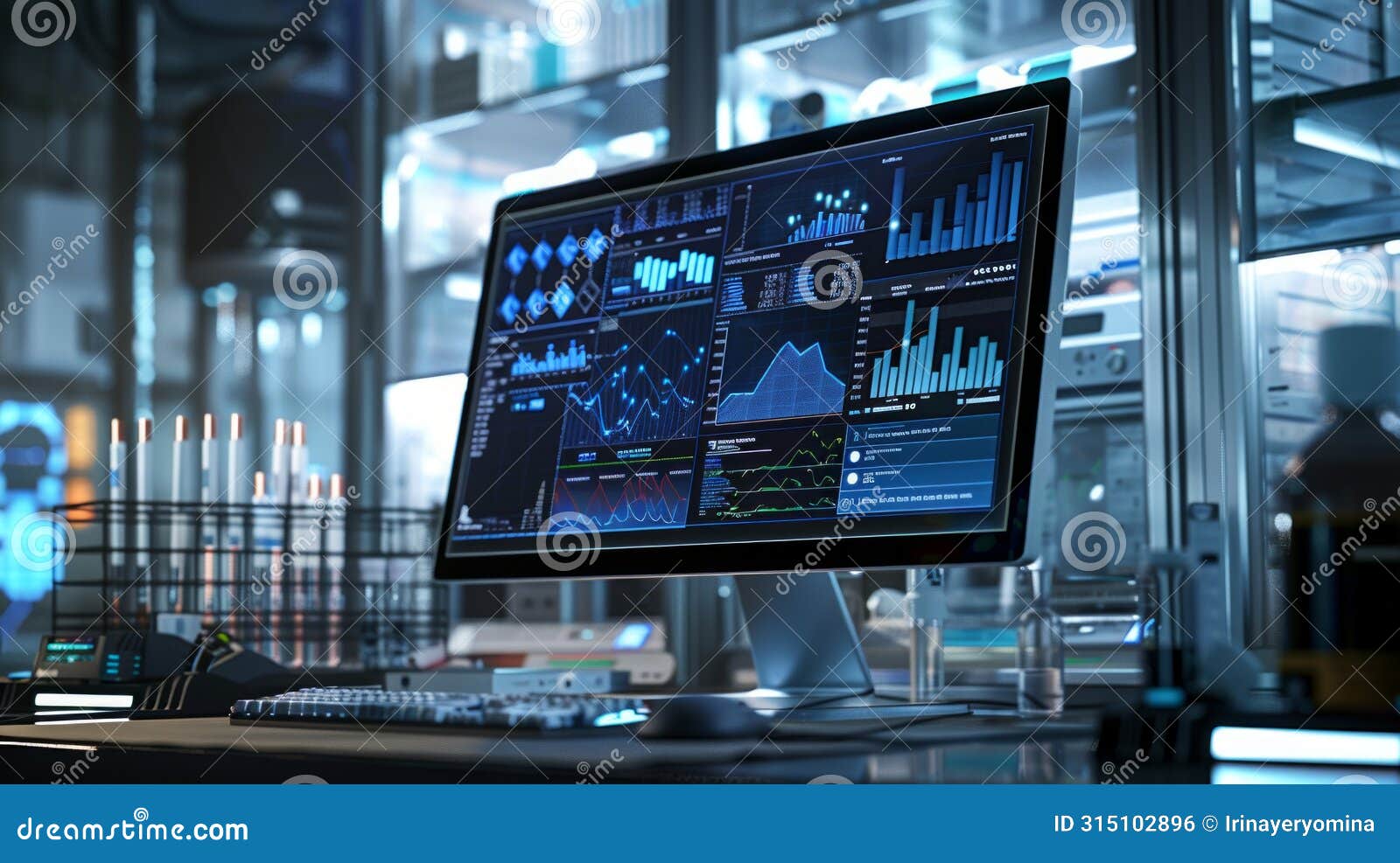 Pharmaceutical Quality Control: AI Lab Interface Stock Photo - Image of ...