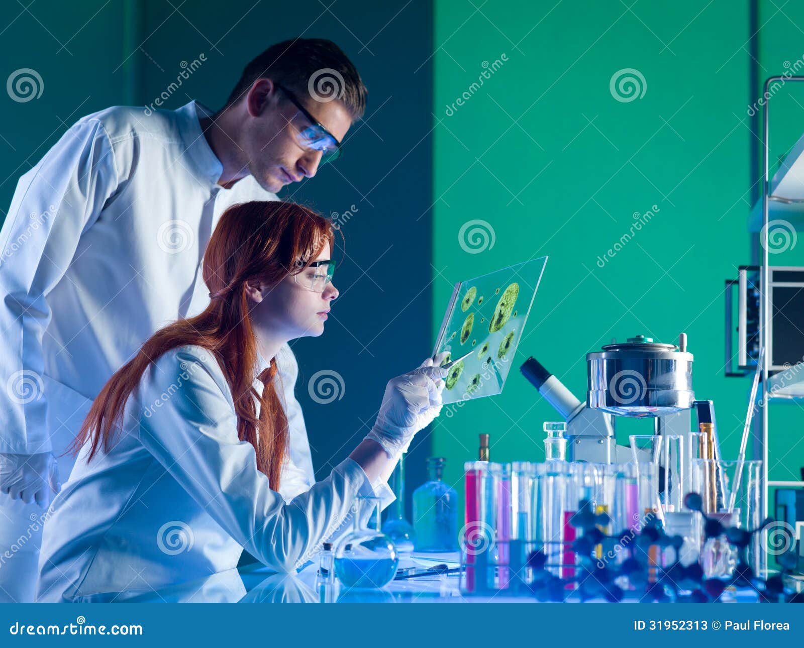 Pharmaceutical Scientists Studying a Sample Stock Image - Image of ...